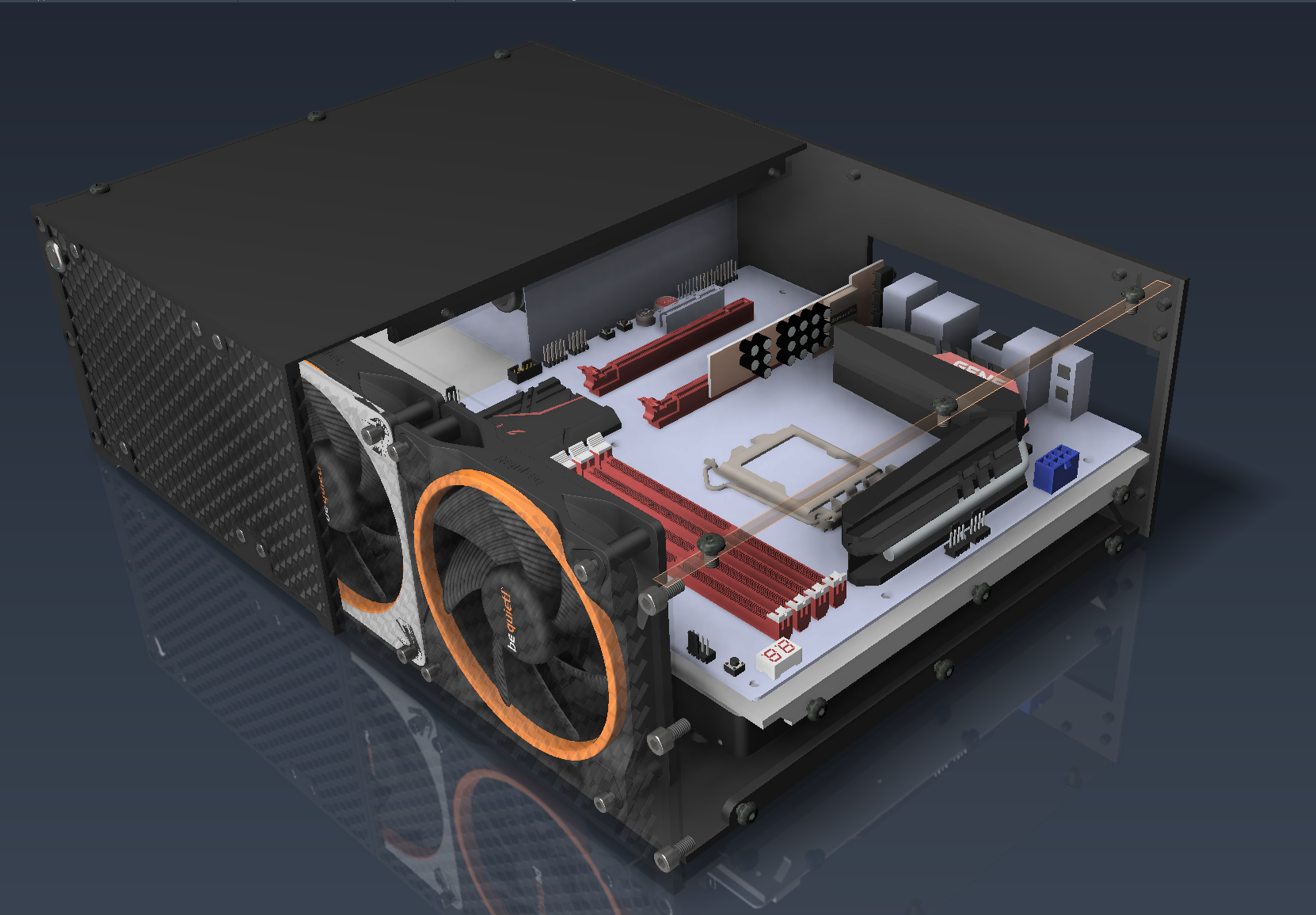 Concept for 16L, Printable M-ATX NAS case. Not sure how it stacks up here, but happy with the ...