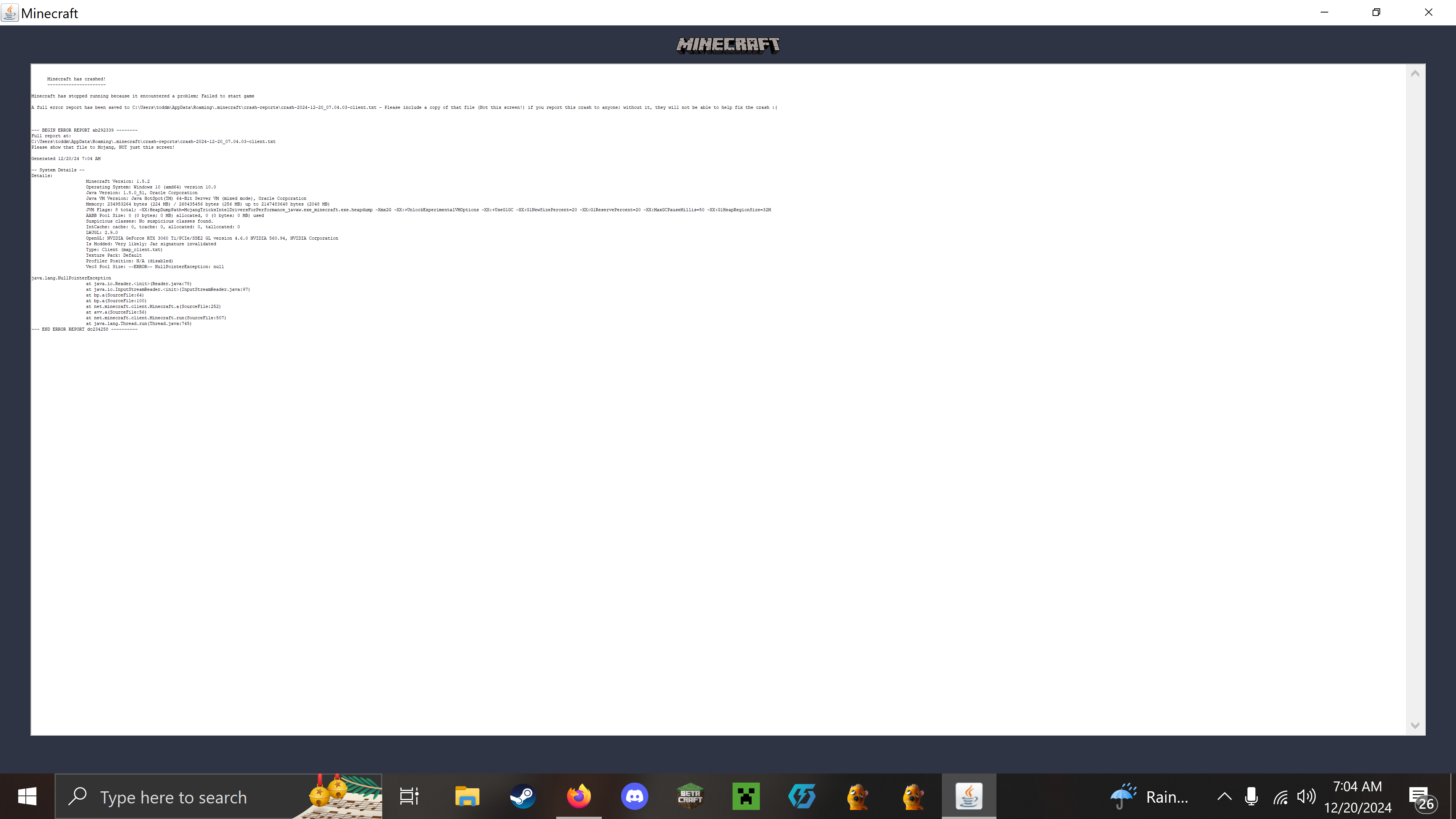 Dies anyone know why 1.5.2 just never work, like ever, even with mods? | Scrolller