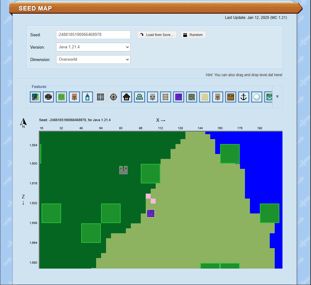 Worlds smallest cherry grove? Seed is -2488185190066468978 at 105 88 1630 | Scrolller