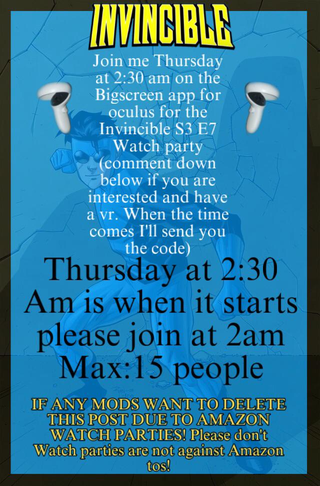 Upcoming Watch party For Invincible season 3 episode 7 | Scrolller