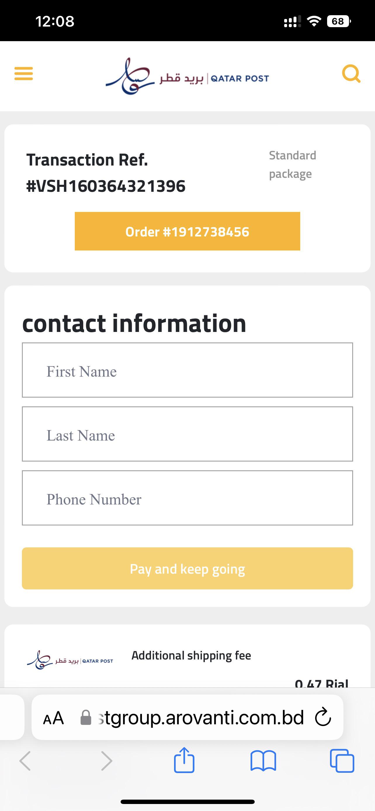 Is this a scam? Sent from Careem, but the link is to a fake qatar post website. | Scrolller
