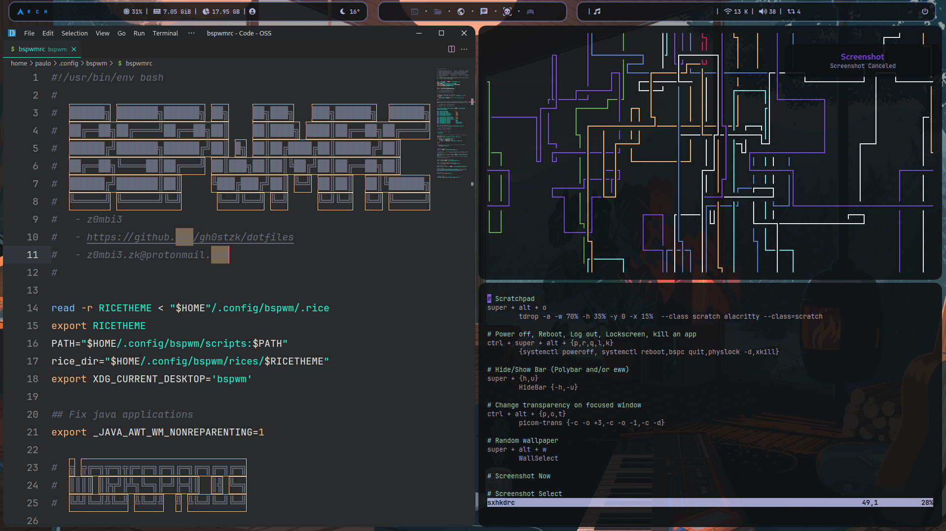 [bspwm] First rice | Scrolller