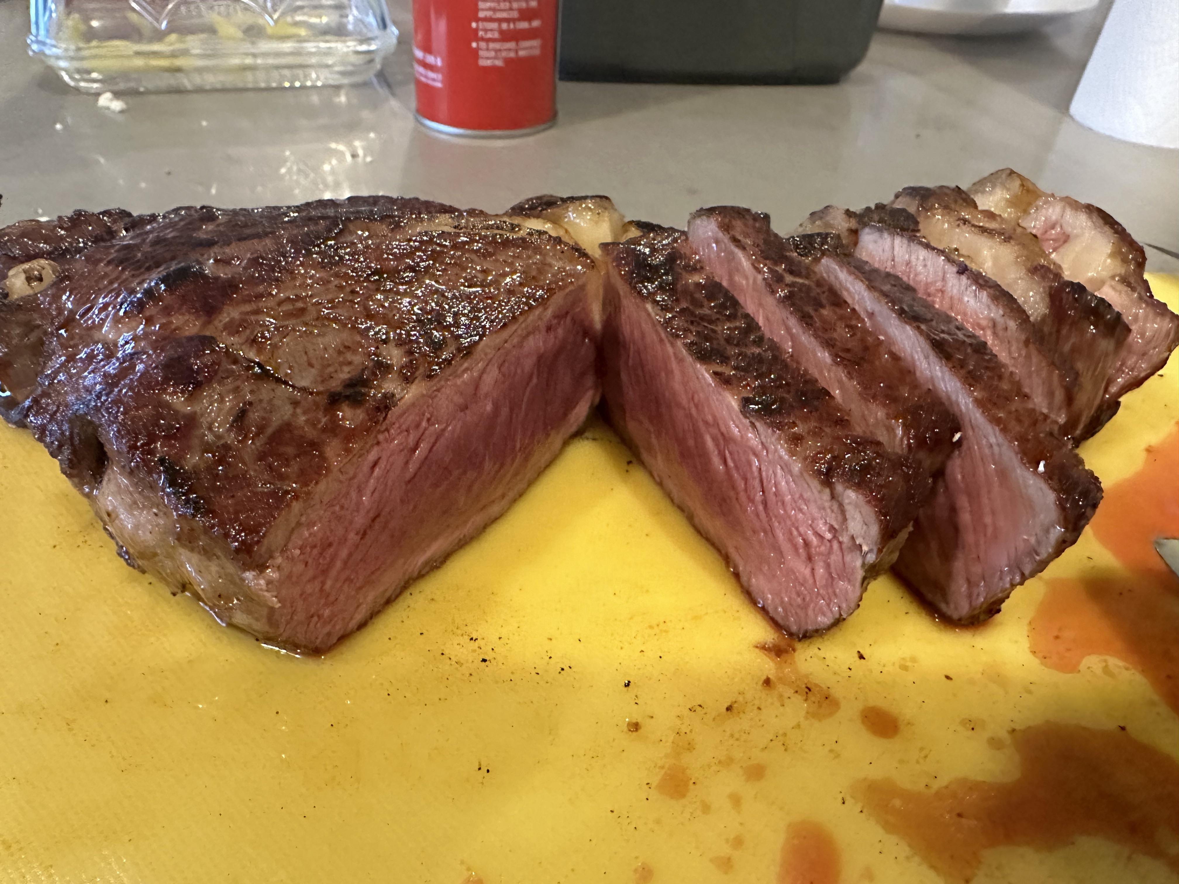 First steak in a while. And I got to use my black garlic compound butter!!! | Scrolller