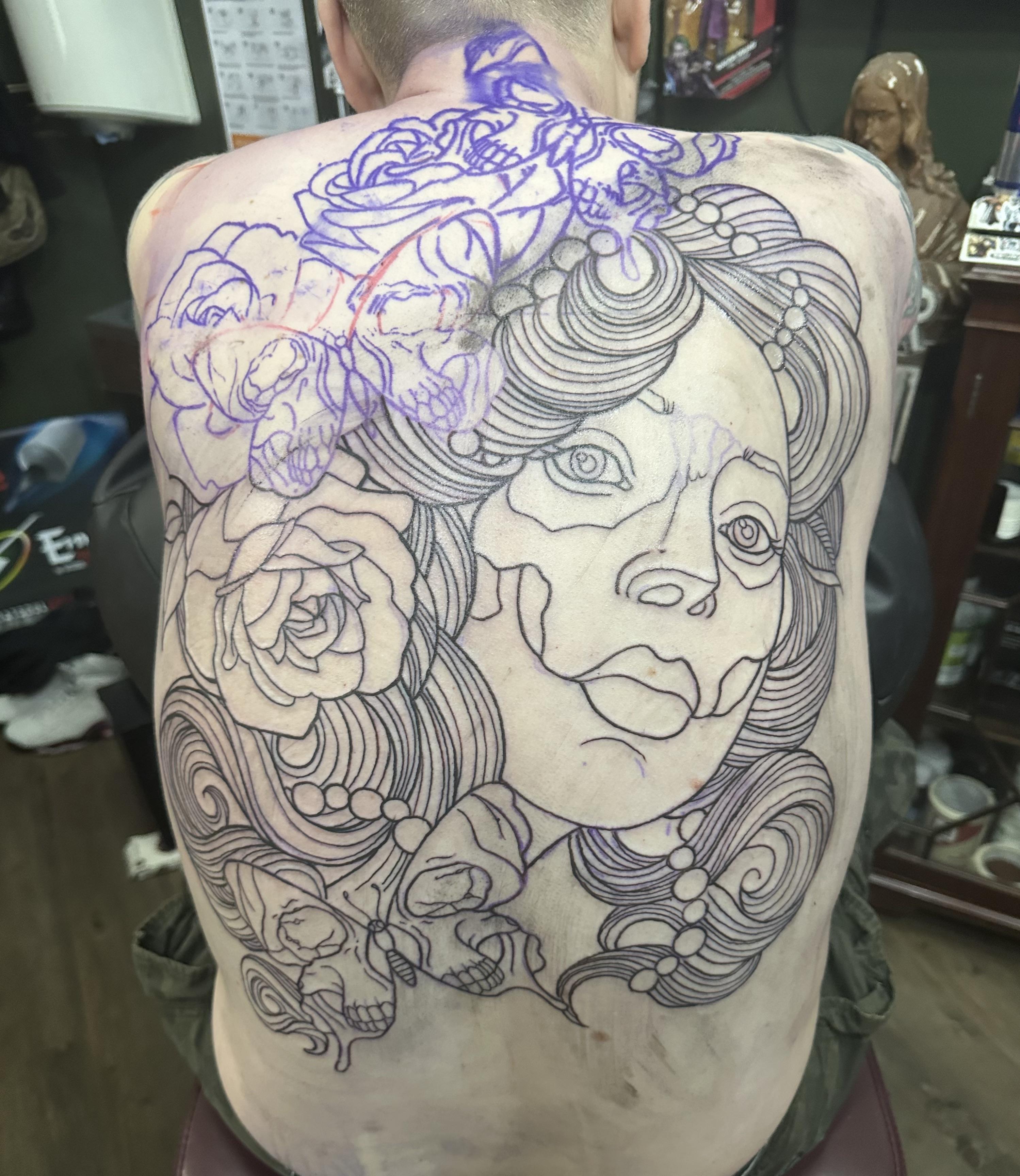 Second session on my back piece, by Dave at Revolver, Torquay UK | Scrolller