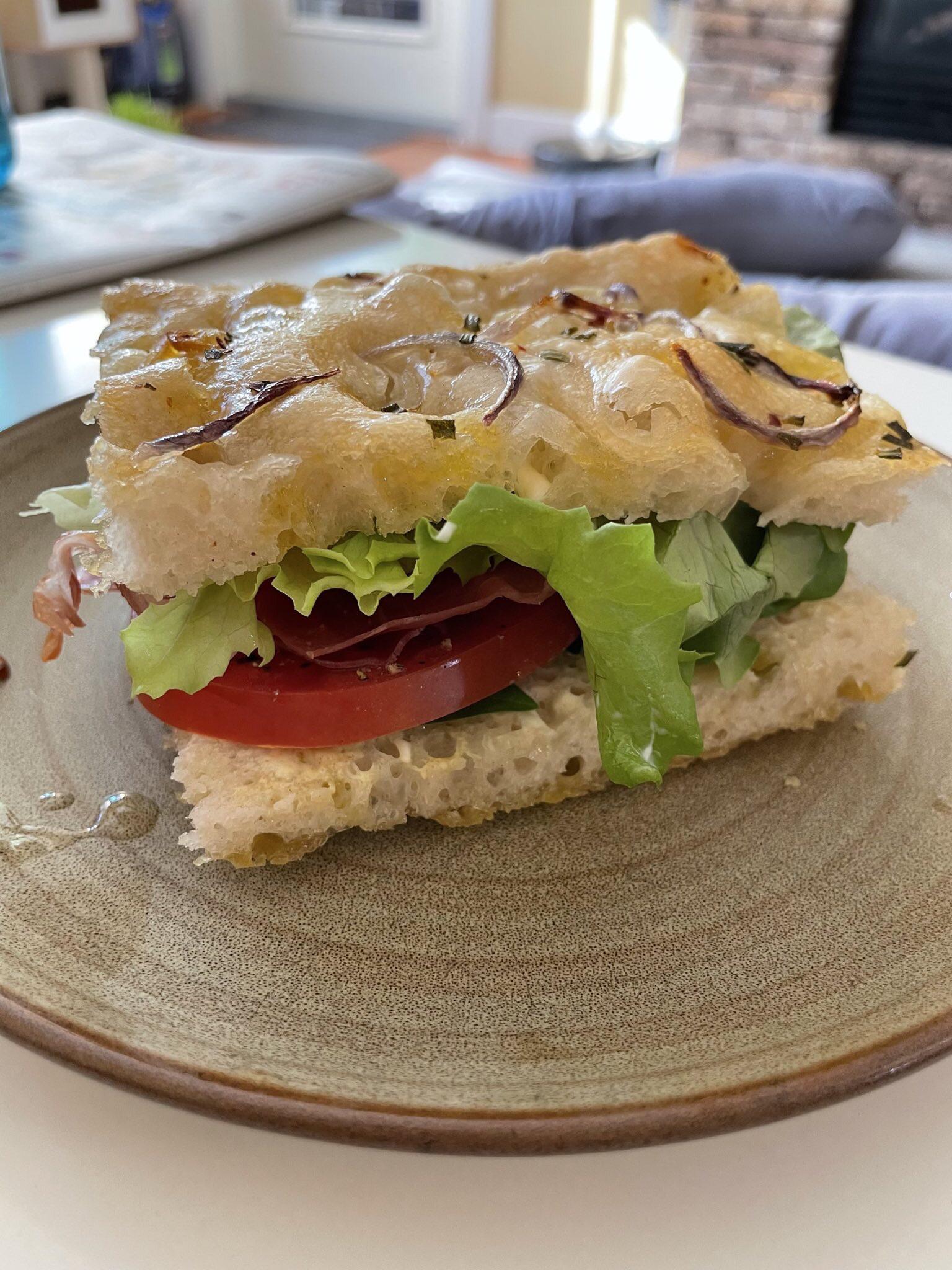 [homemade] focaccia sandwich | Scrolller