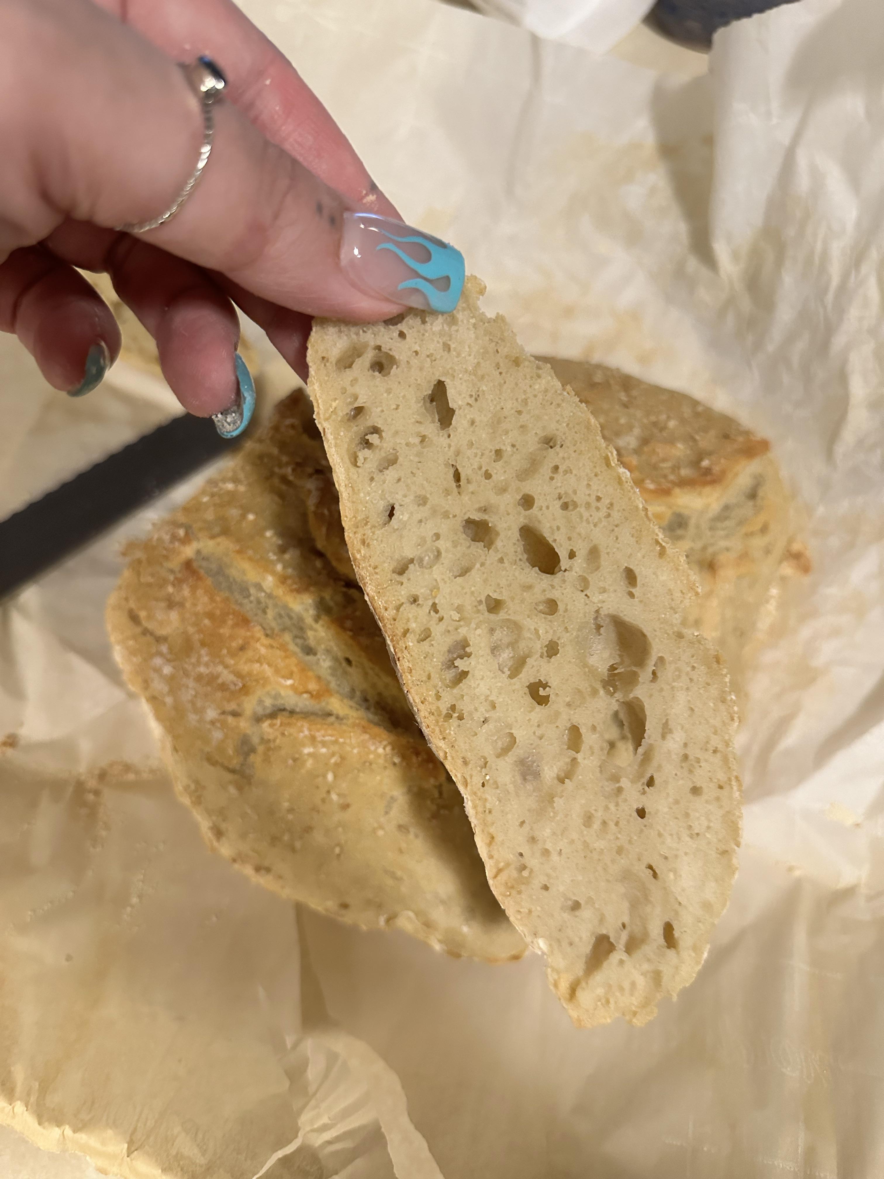 Baked bread, took a fat dab, and made a tomato sandwich with lemon pepper and thinly sliced ...