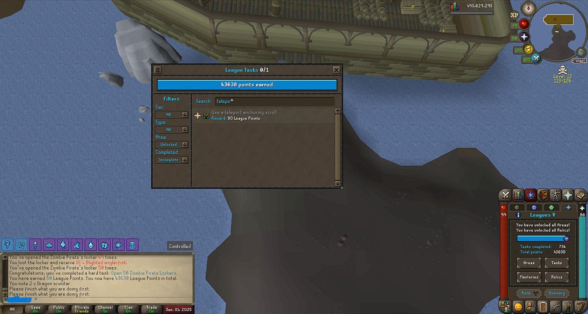 Leagues Wildy task not completing | Scrolller