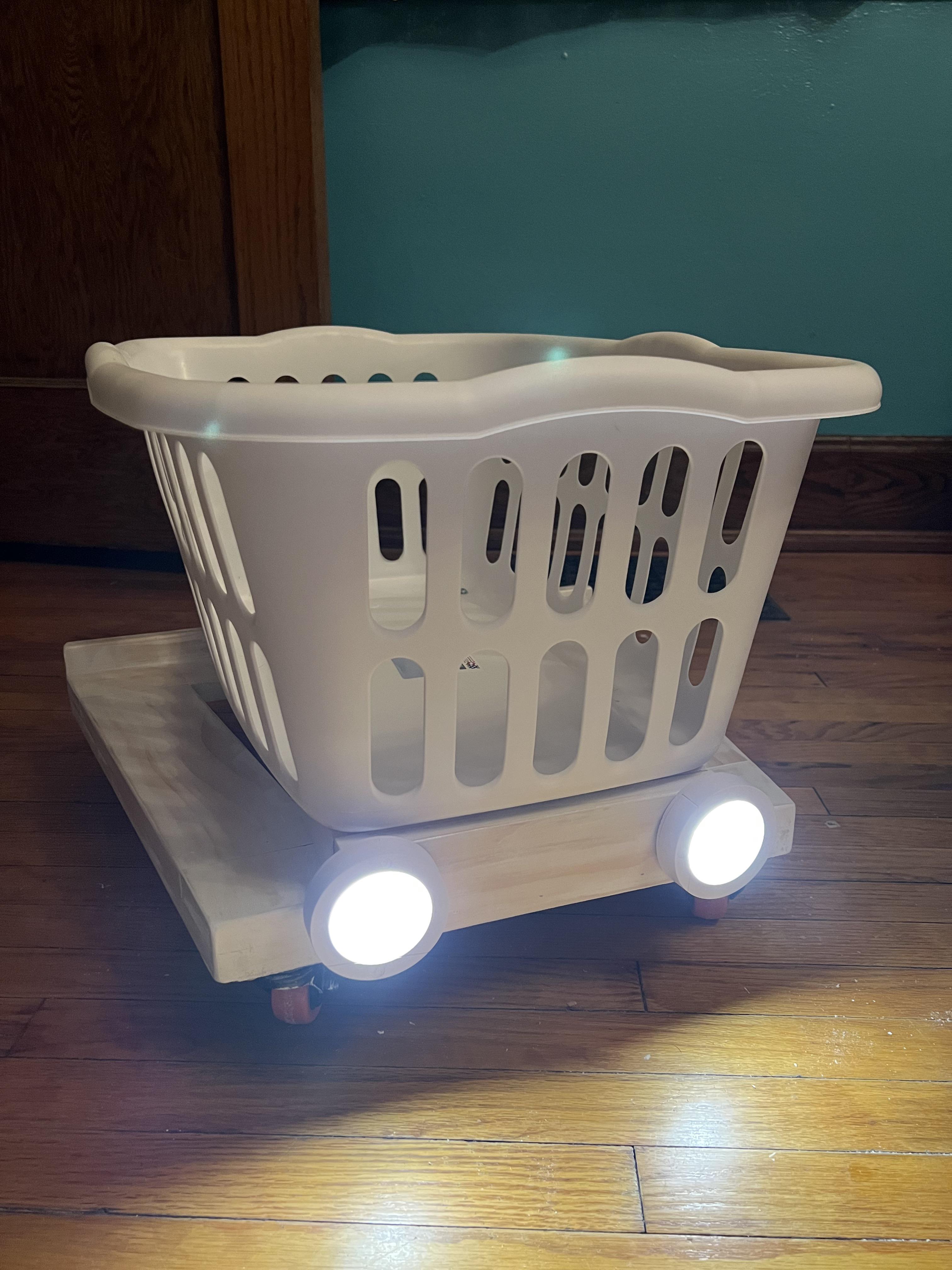 [Not Fine Woodworking] I made a laundry basket go-cart for my 3 year old niece | Scrolller