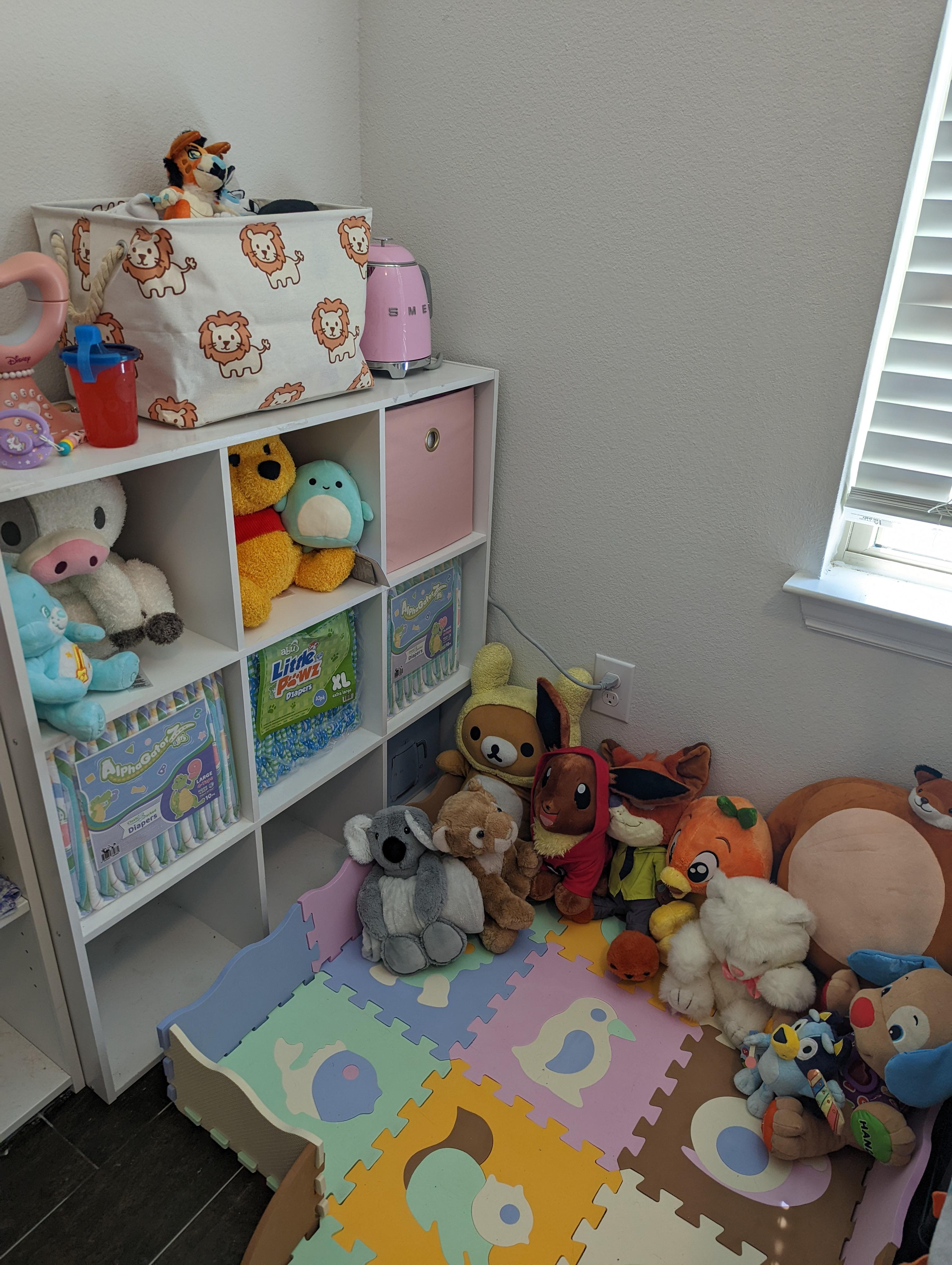 Diaper storage area + my cat investigating my stuffies | Scrolller