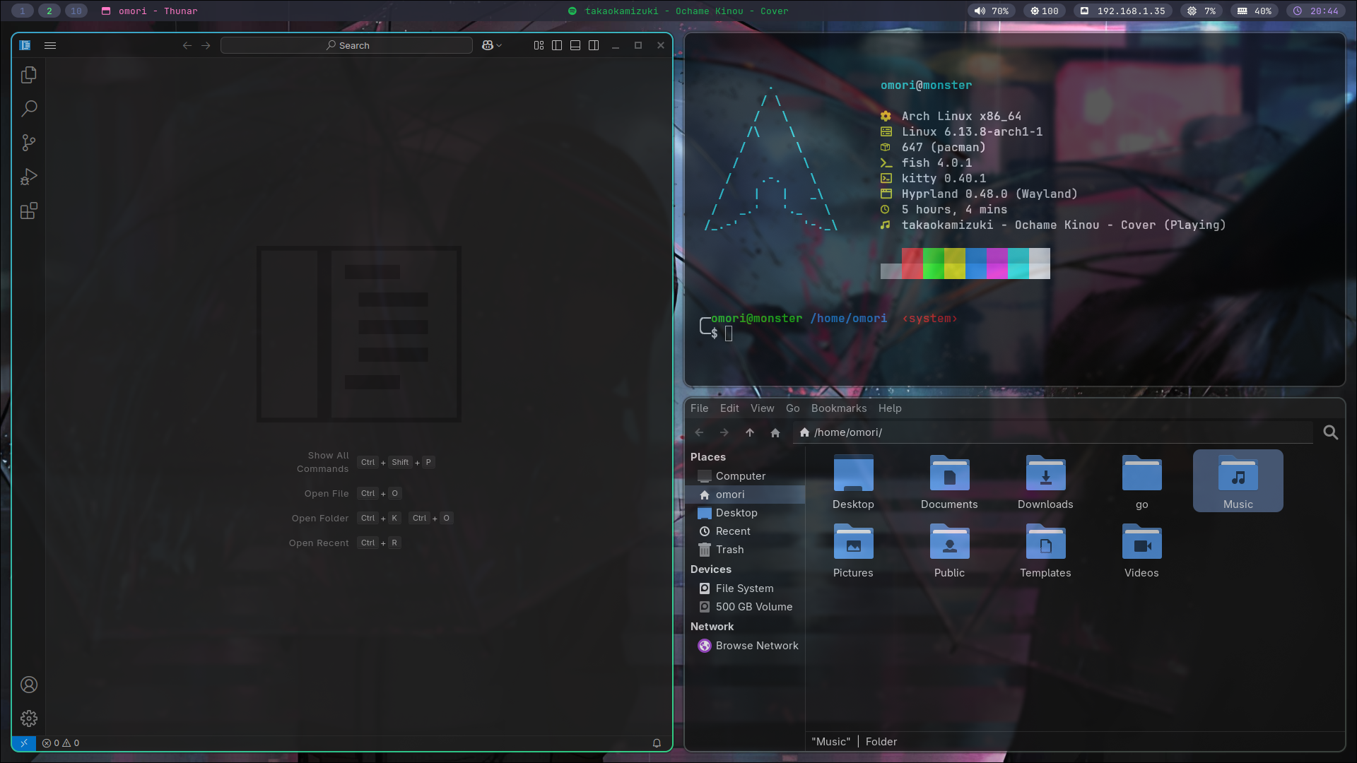 [Hyprland] My first rice, hope u guys like it! | Scrolller