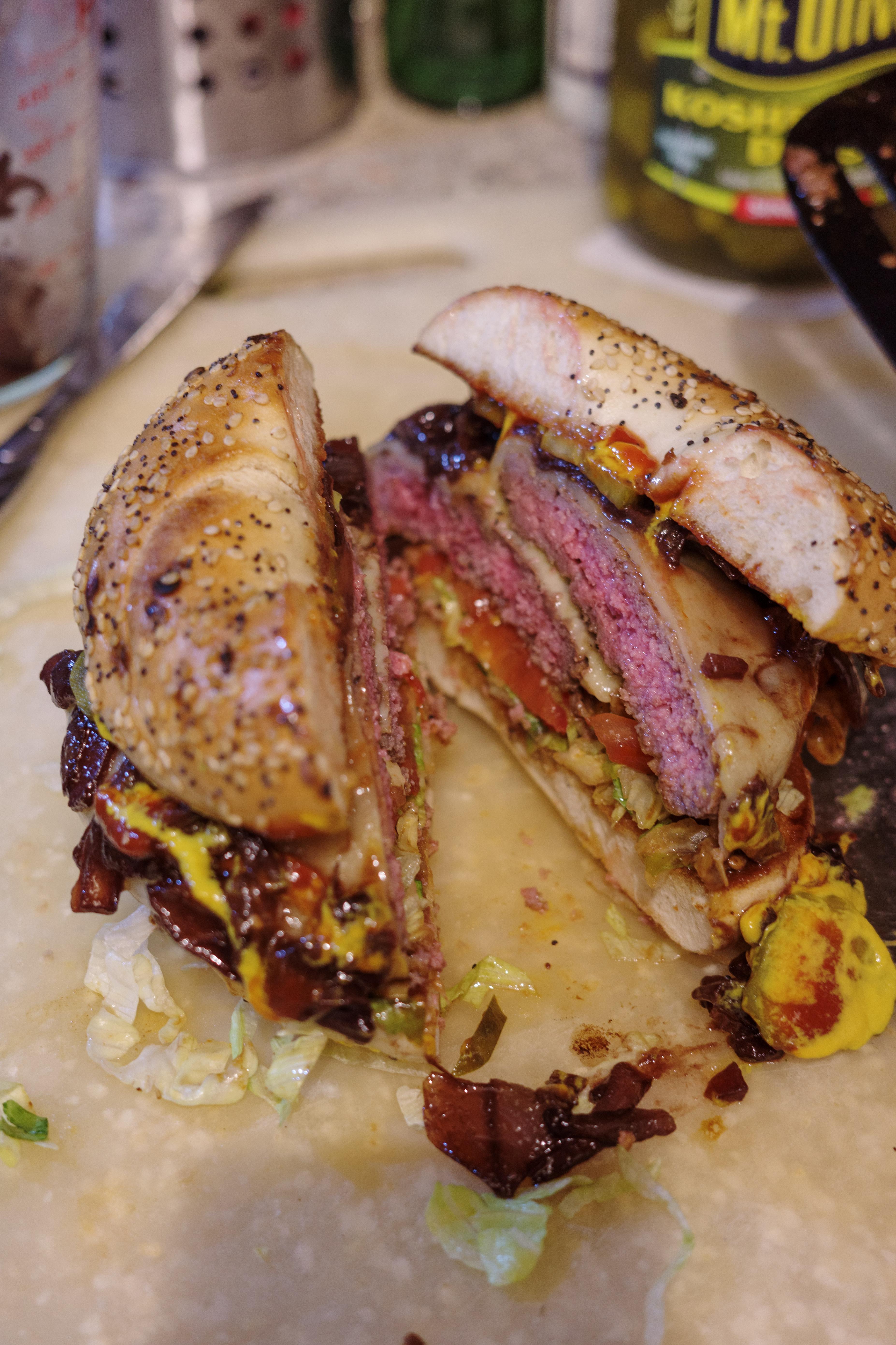 [homemade] everything bagel double cheeseburger with red wine caramelized onions | Scrolller