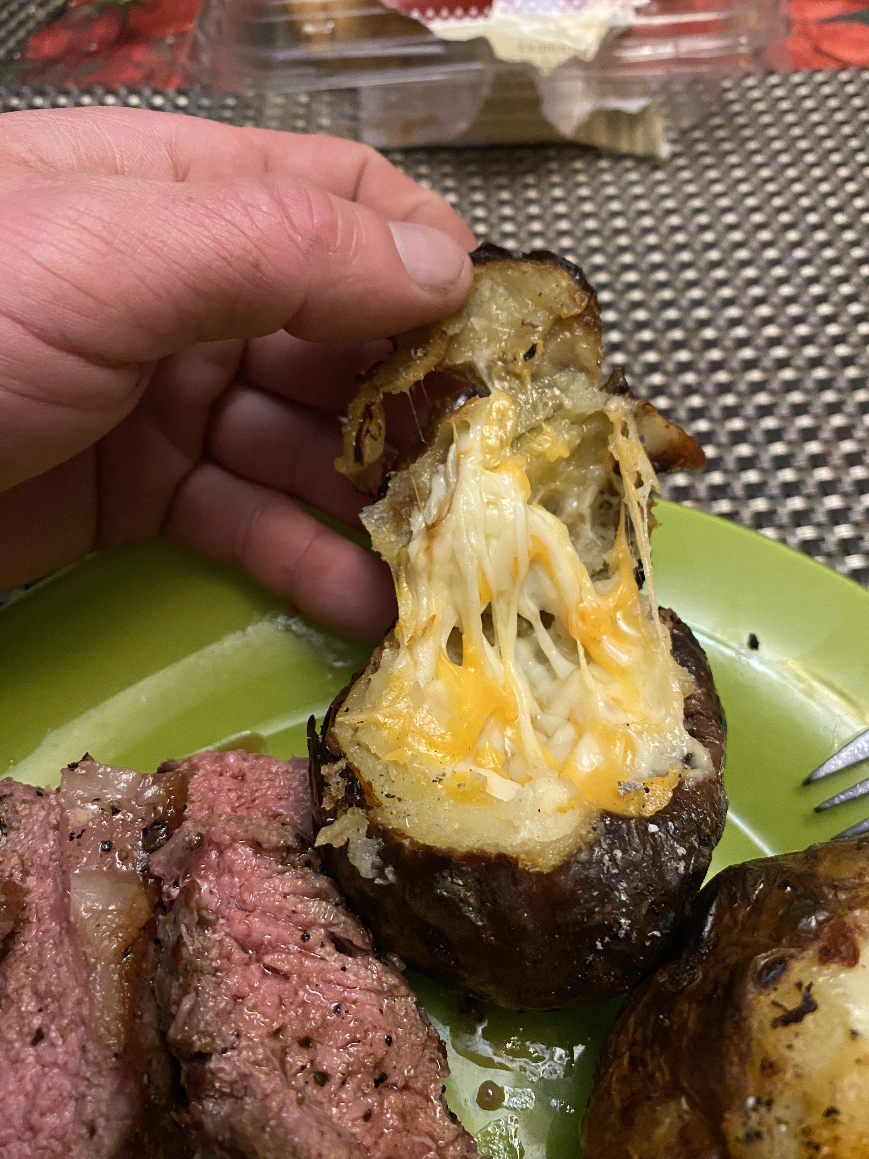[homemade] Bonfire steak and twice baked potato | Scrolller