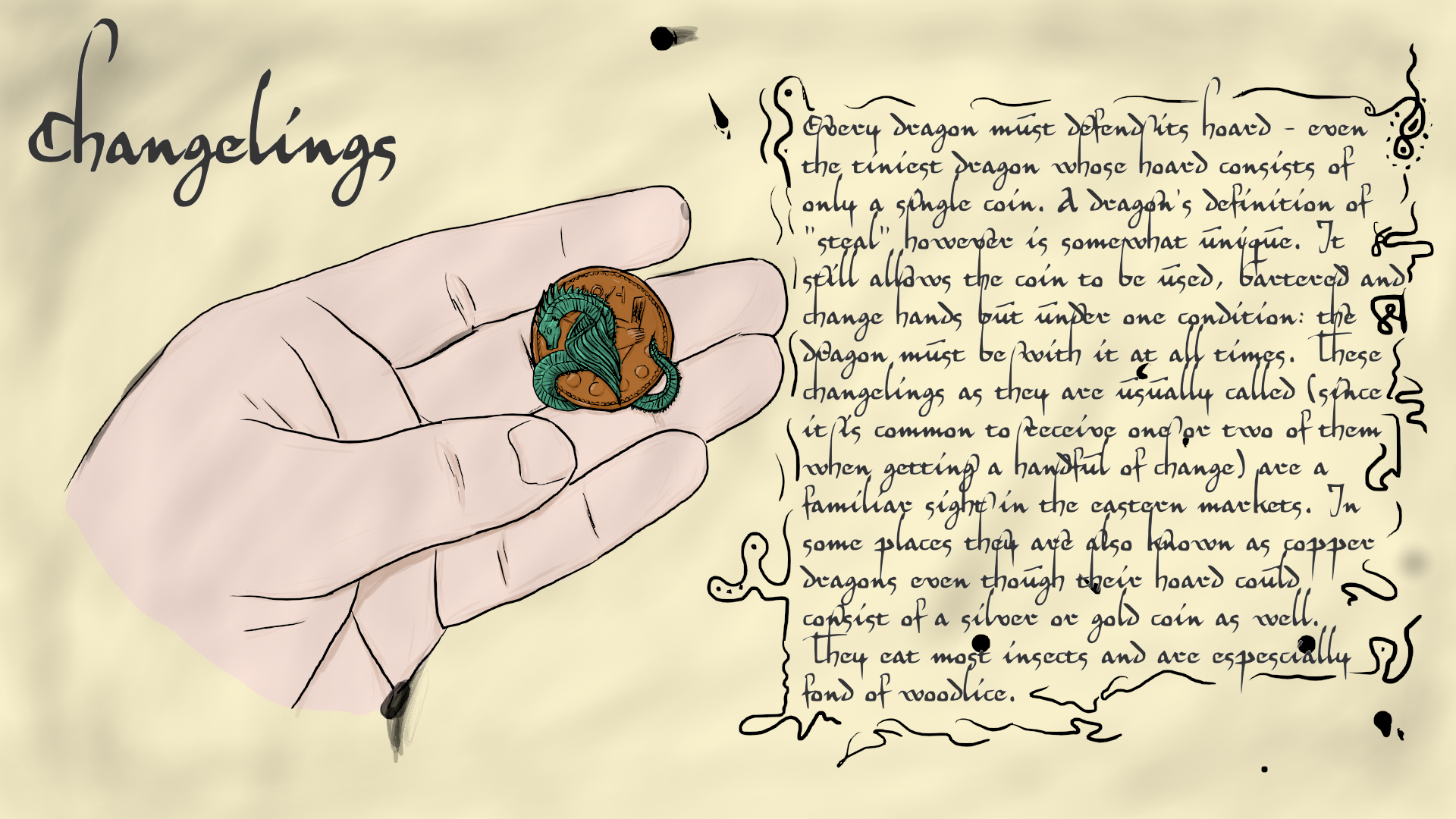 A tiny dragon with its tiny hoard (by me) | Scrolller