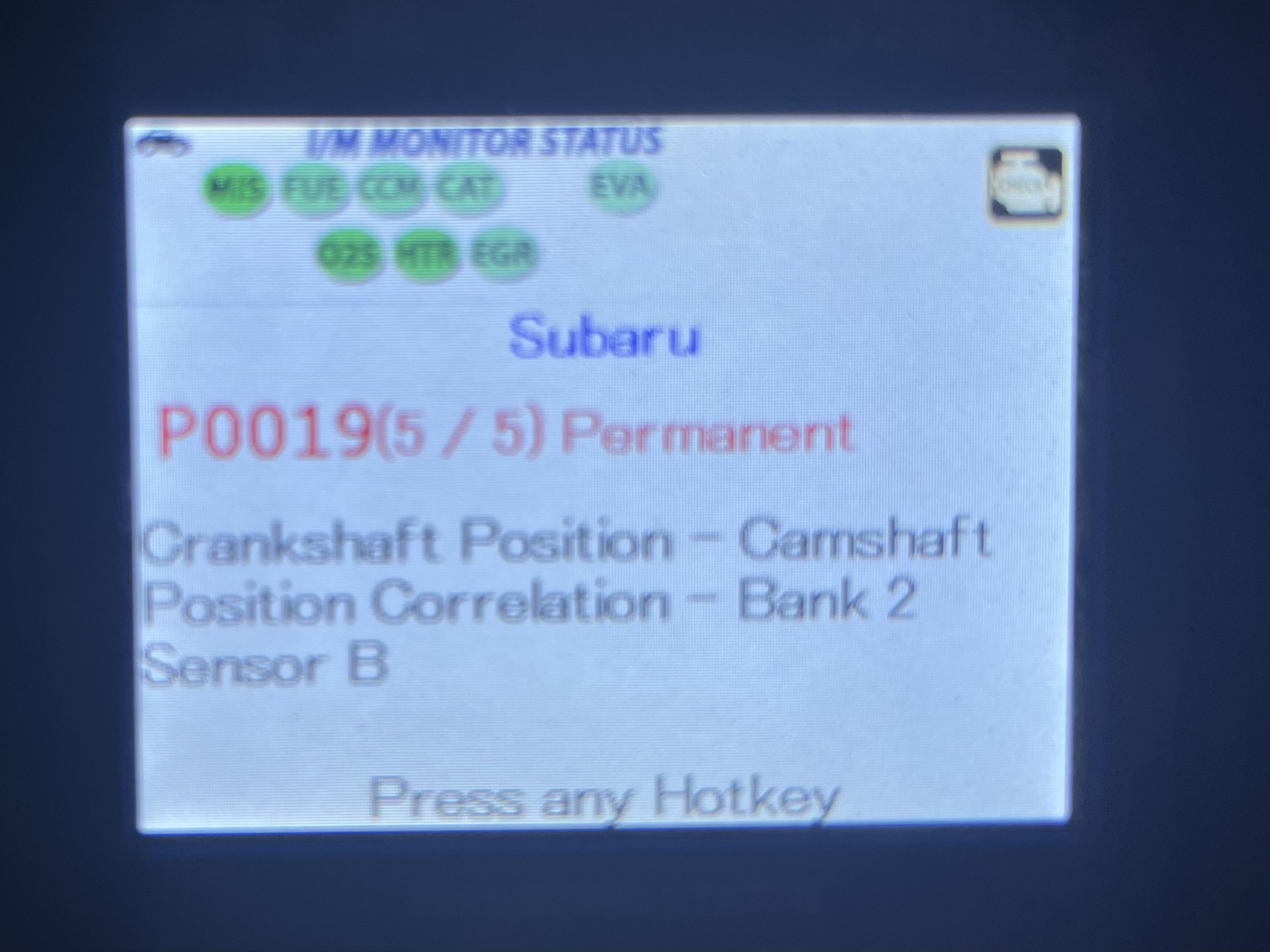 What are the chances that this is just a bad sensor? 2019 Crosstrek | Scrolller