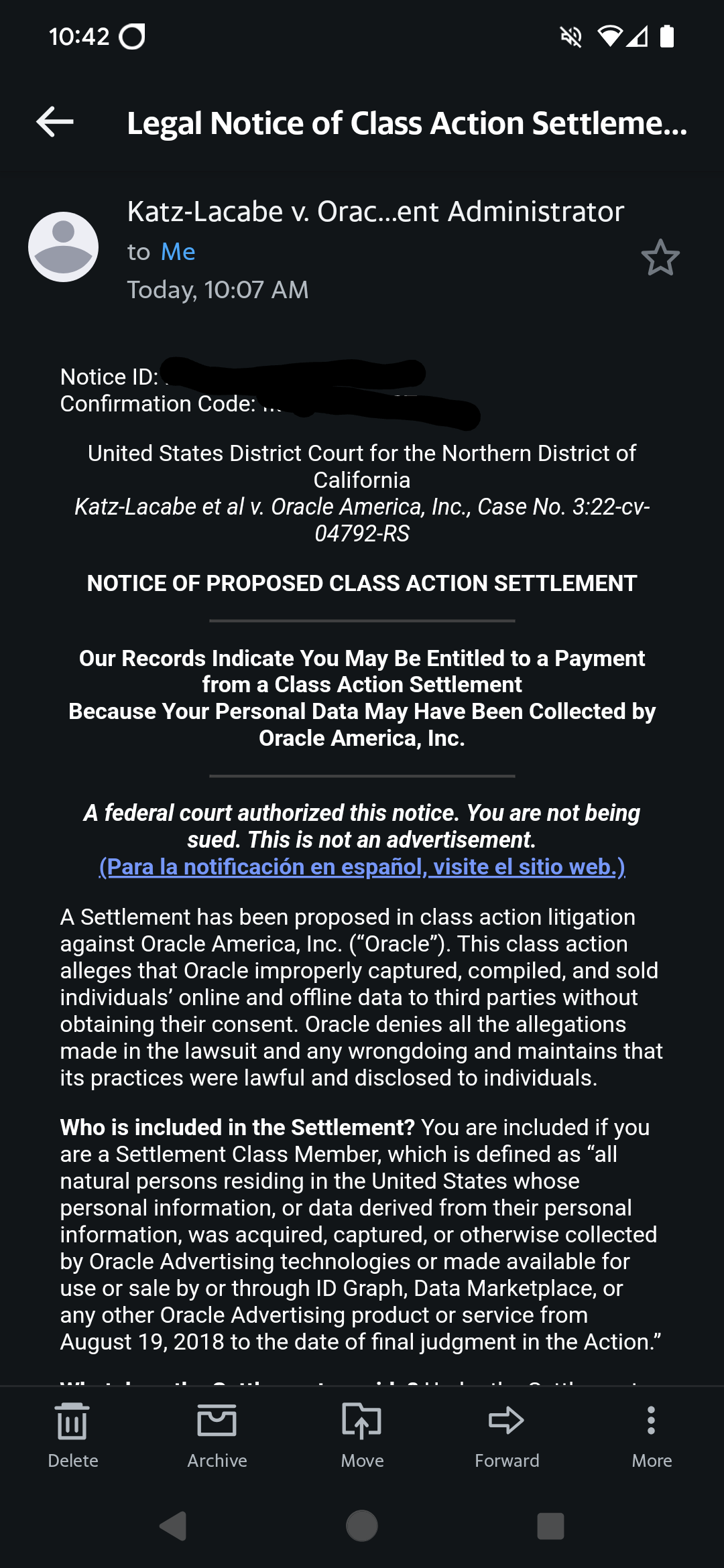What's the legitimacy of this? Katz Settlement dealing with Oracle America | Scrolller