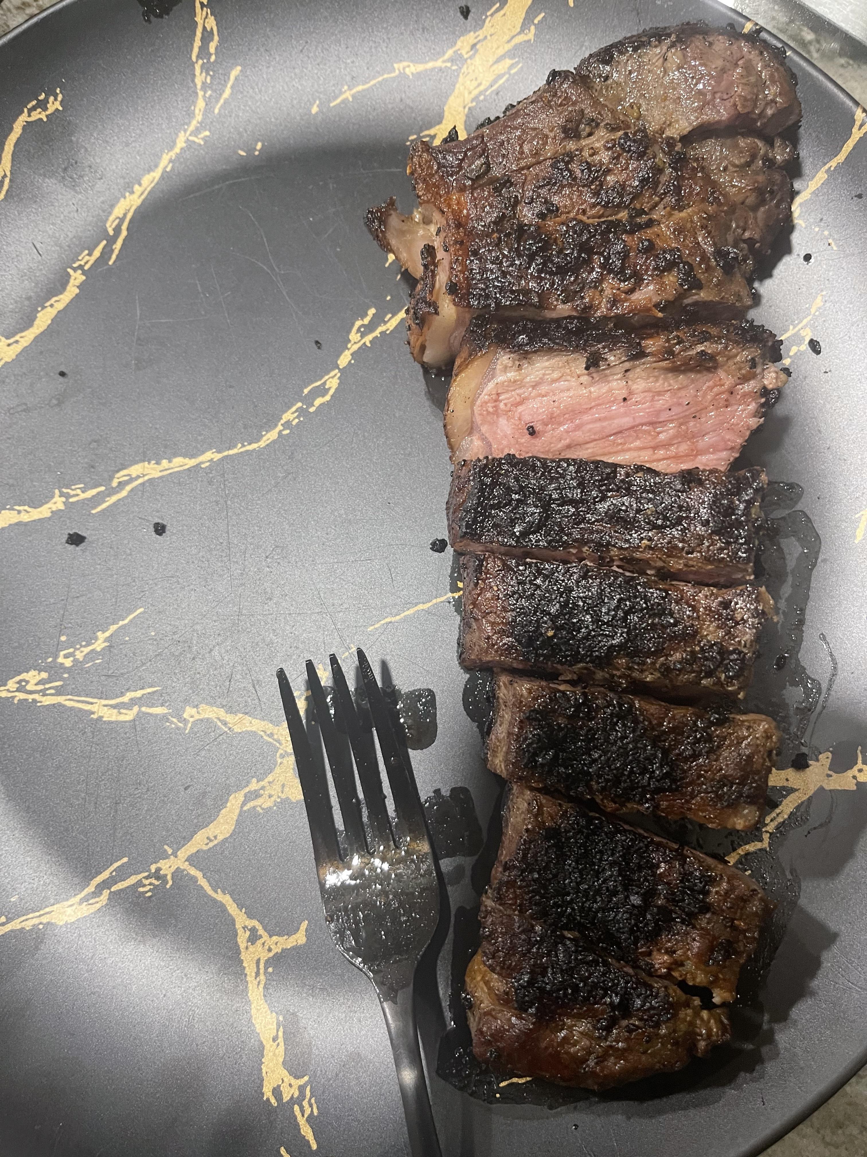 Reverse seared New York strip. | Scrolller