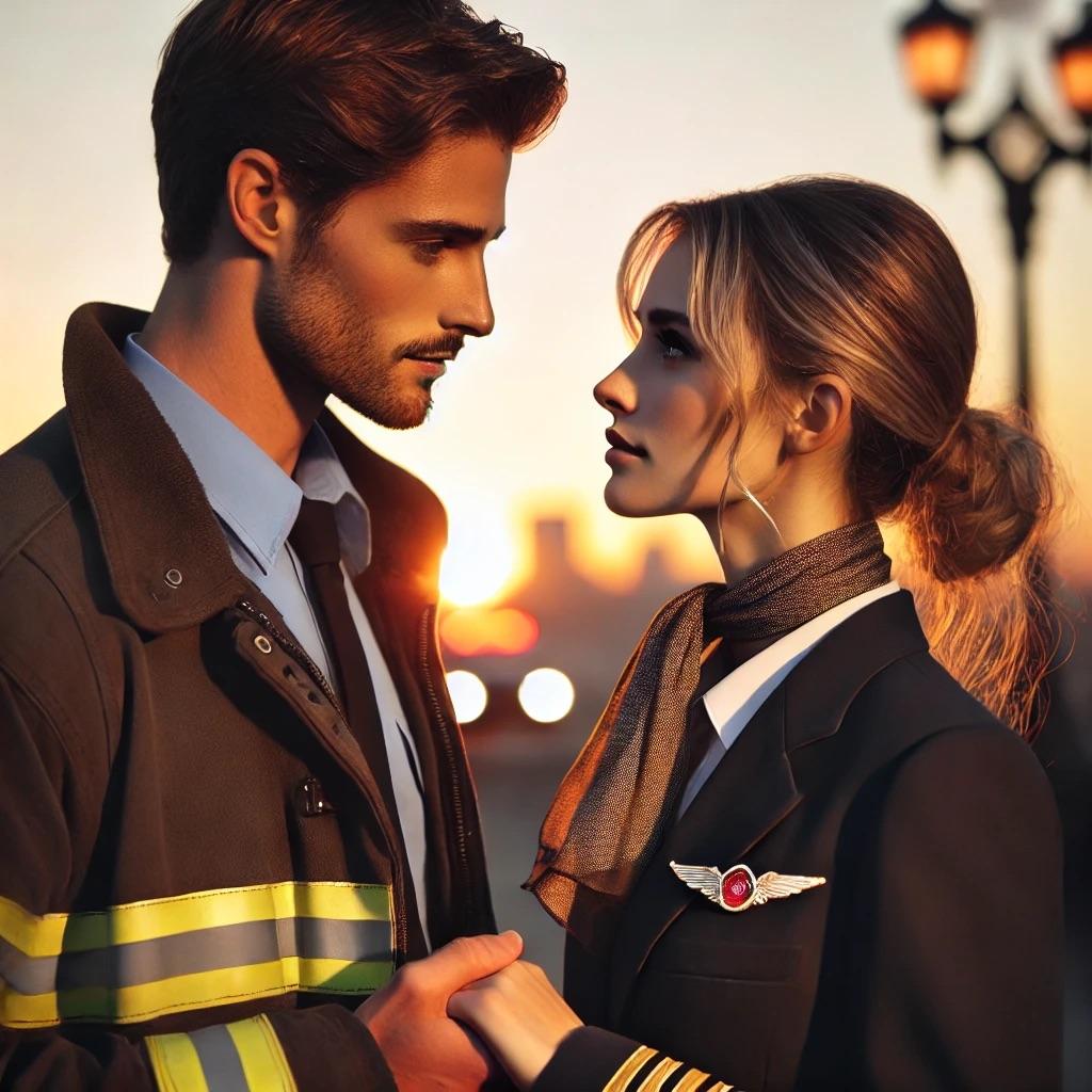 Firefighter and flight attendant couple | Scrolller