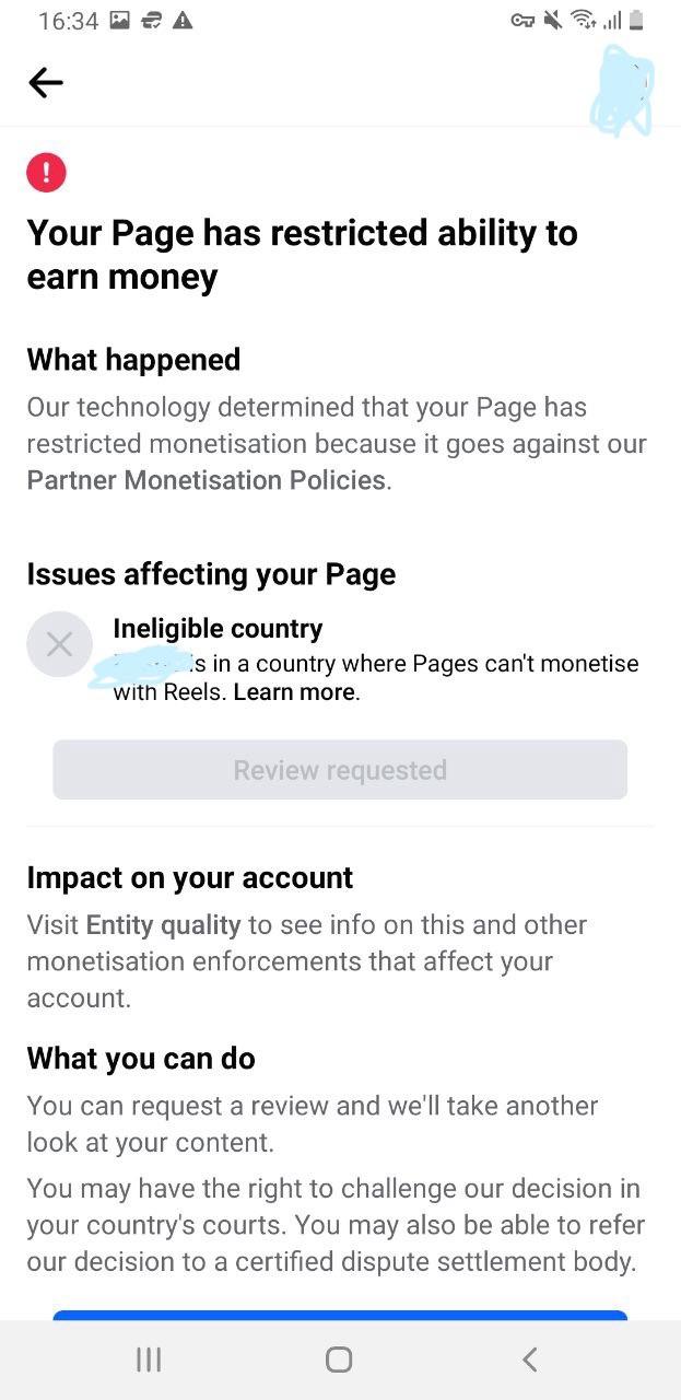 Ineligible country , facebook pages , anyone knows a solutions for this problem ? | Scrolller