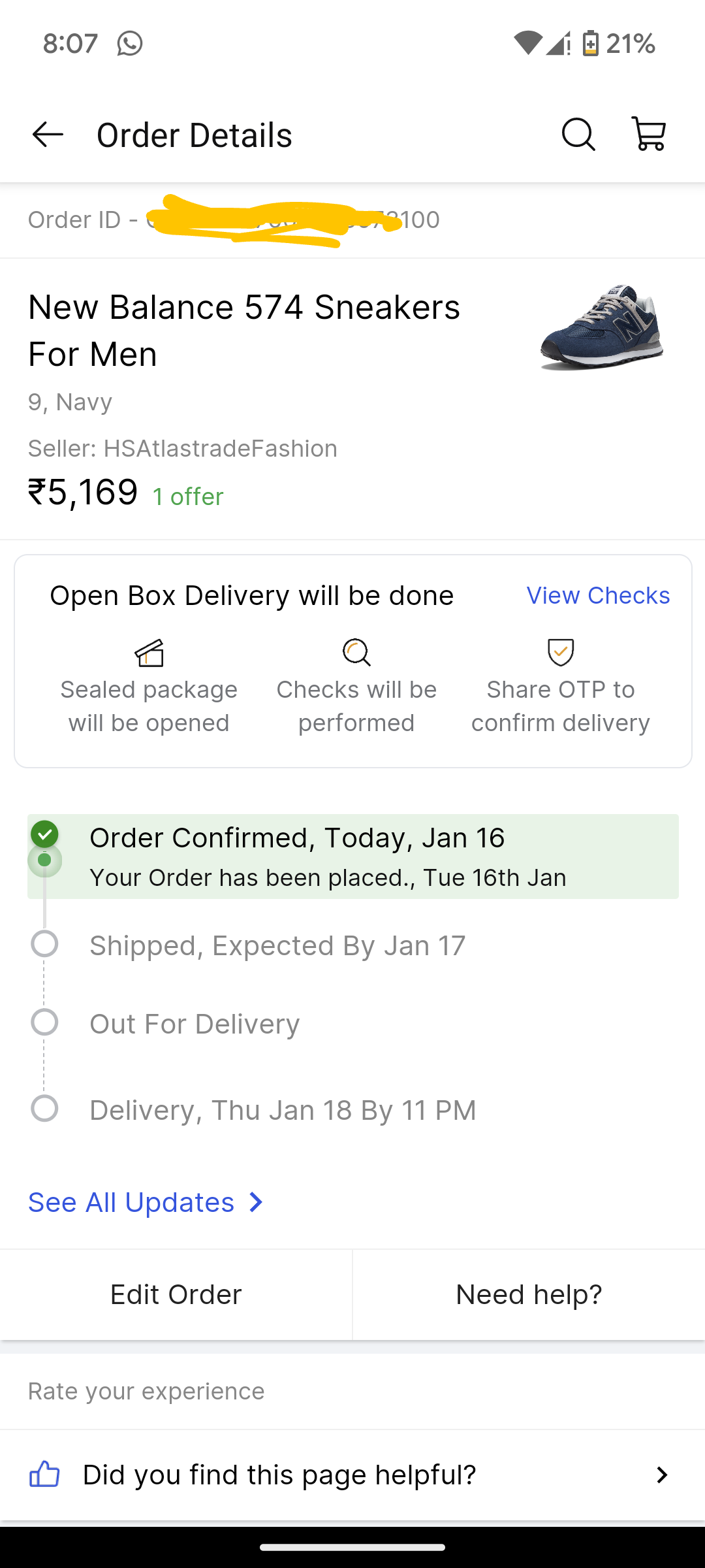 I ordered the NB on the 16th of Jan from Flipkart, when I see the order ...