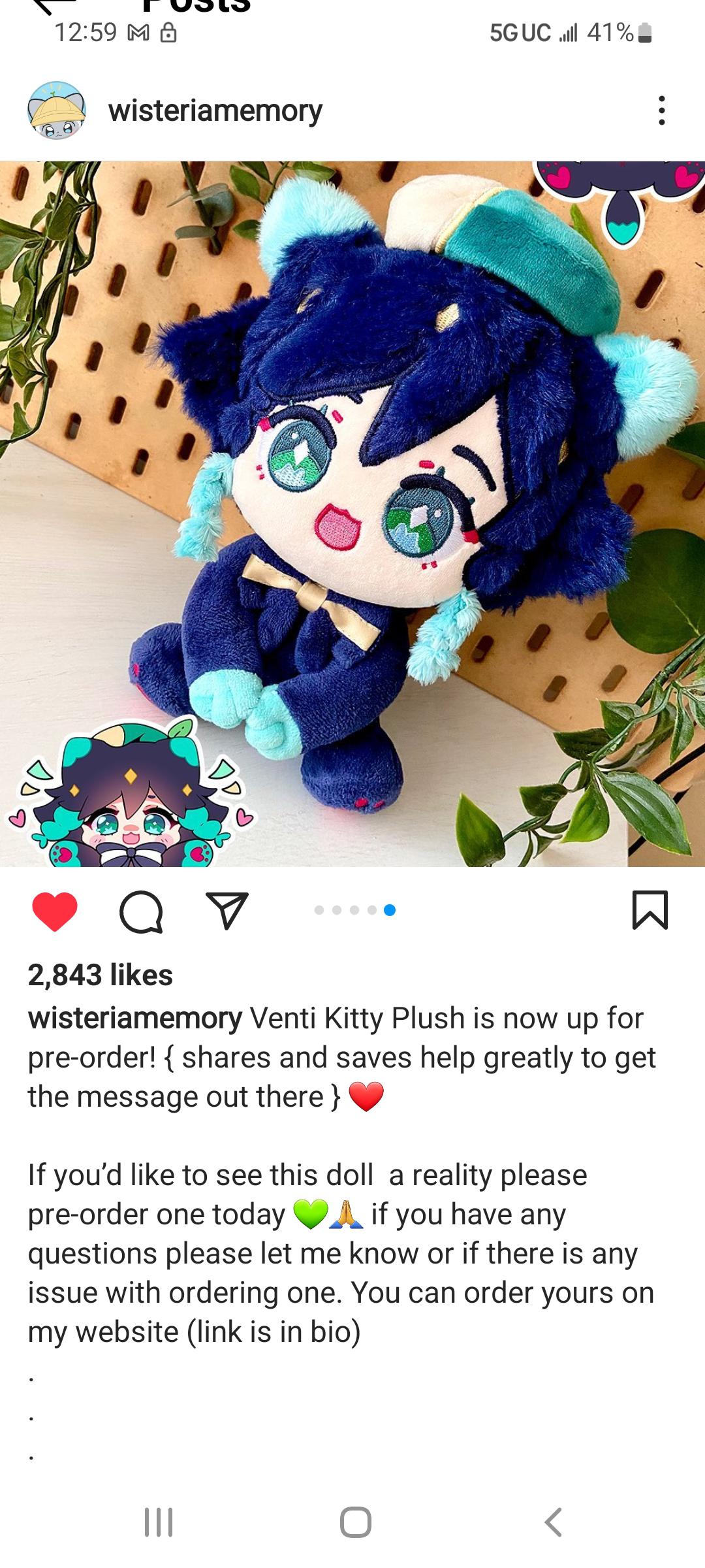 Discover more like Cute: OH MY GOSH this plush I saw on Instagram of Venti from Genshin looks so ...