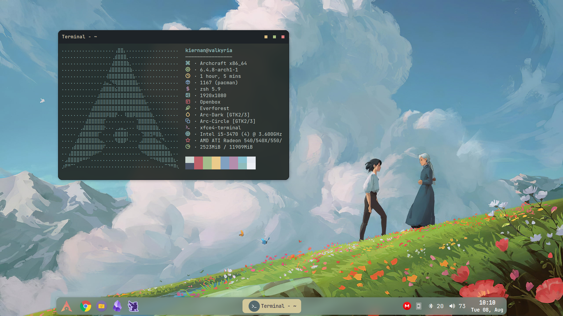 [Openbox] Ghibli style ~ ~ Centered round style, bottom bar ~ ~ Light AND Dark | Scrolller