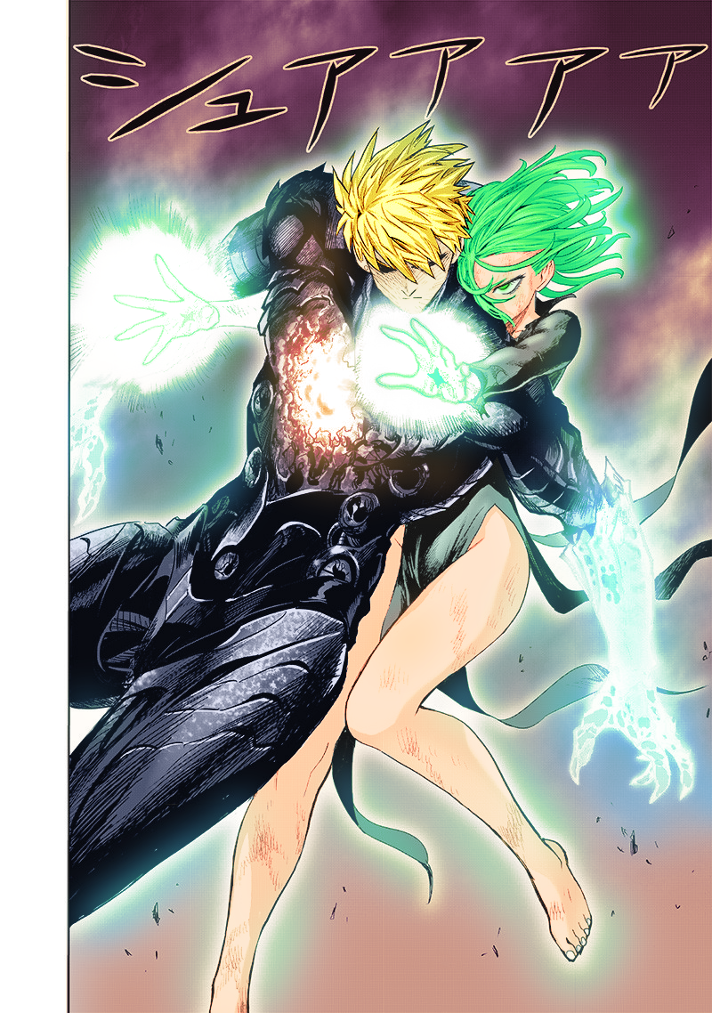 Tatsumaki and Genos doing their best. Coloring by me. | Scrolller