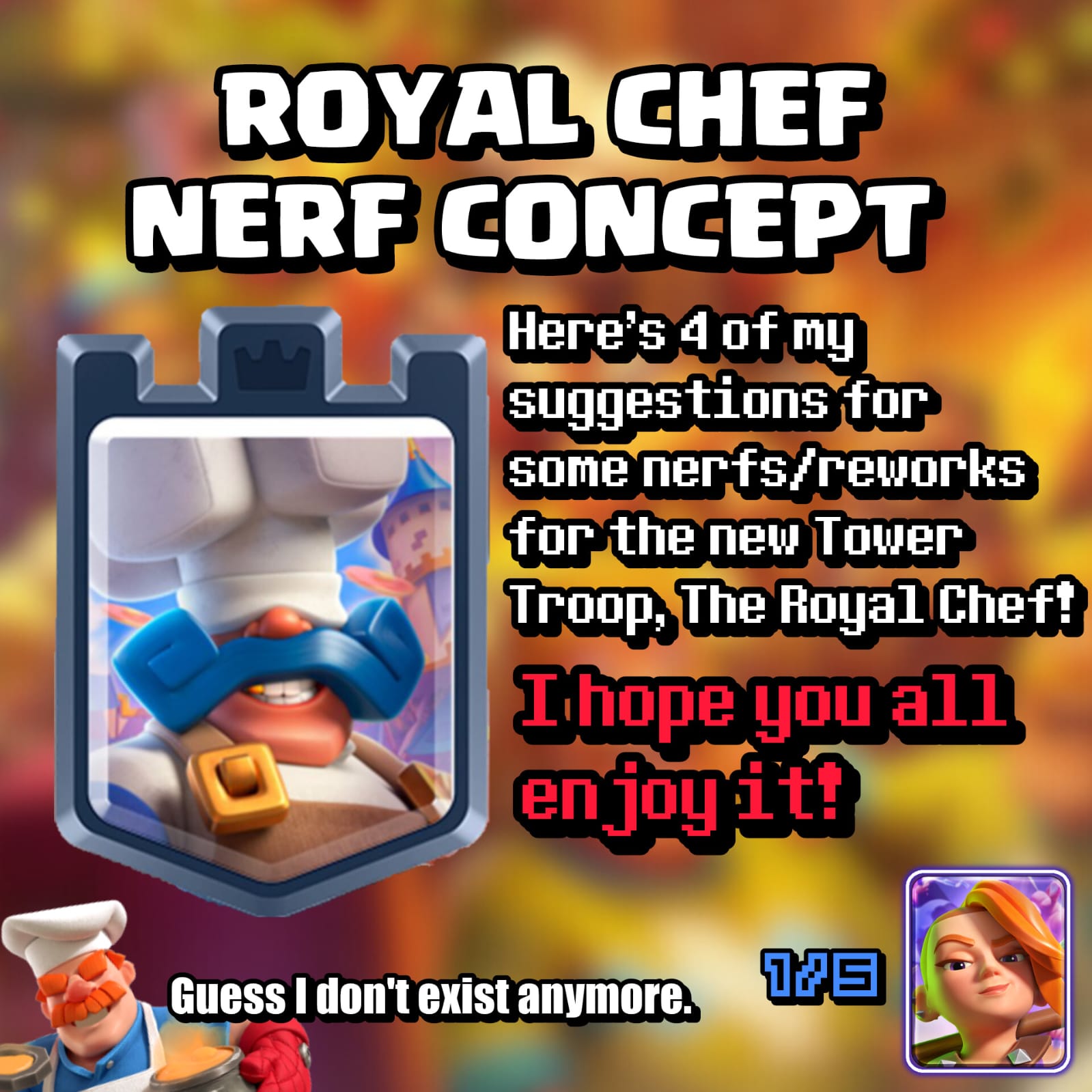 Here are some ideas on how to nerf the Royal Chef!! | Scrolller