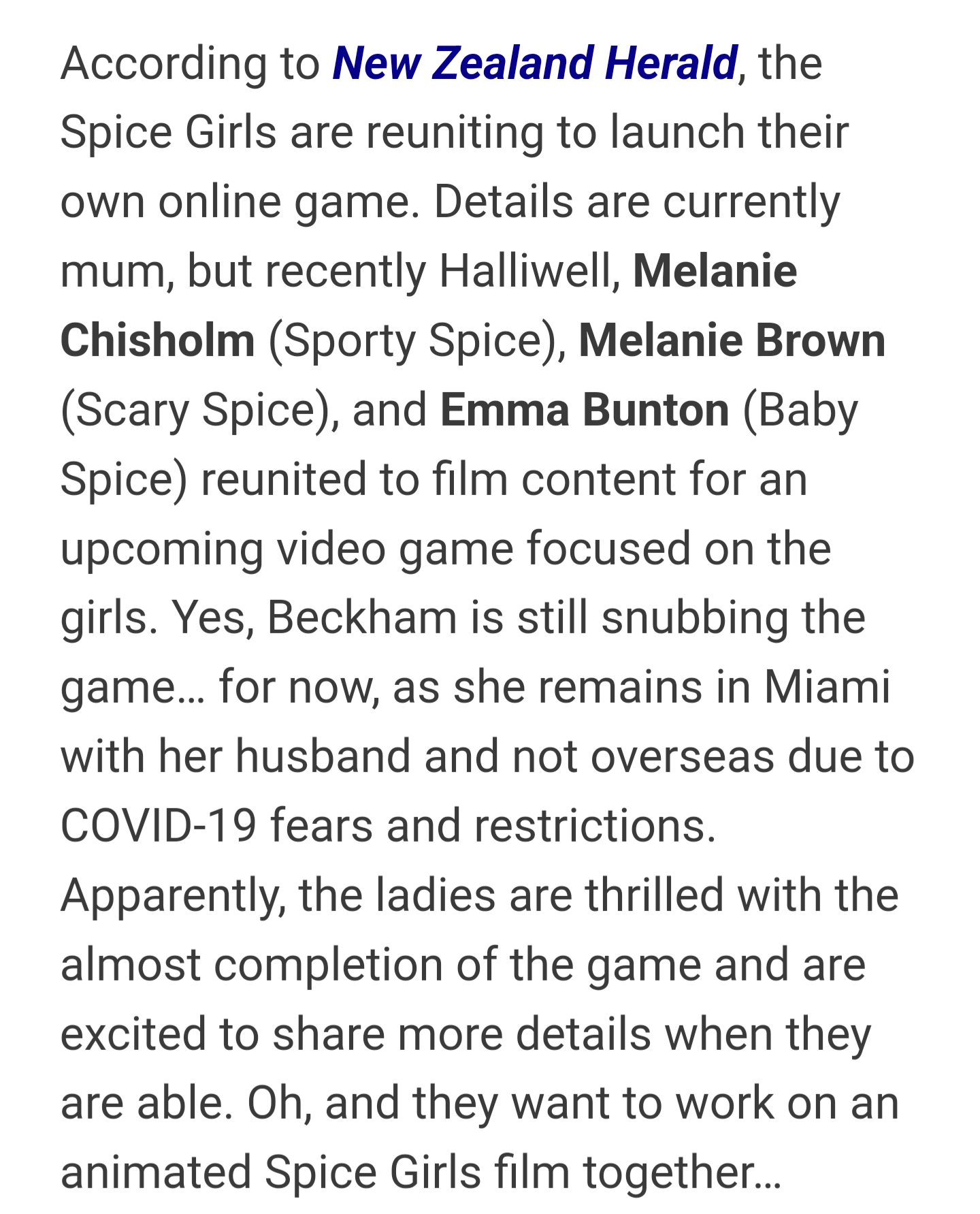 Spice girls made their own video game and are working on a movie? Anyone else see this? Probably ...