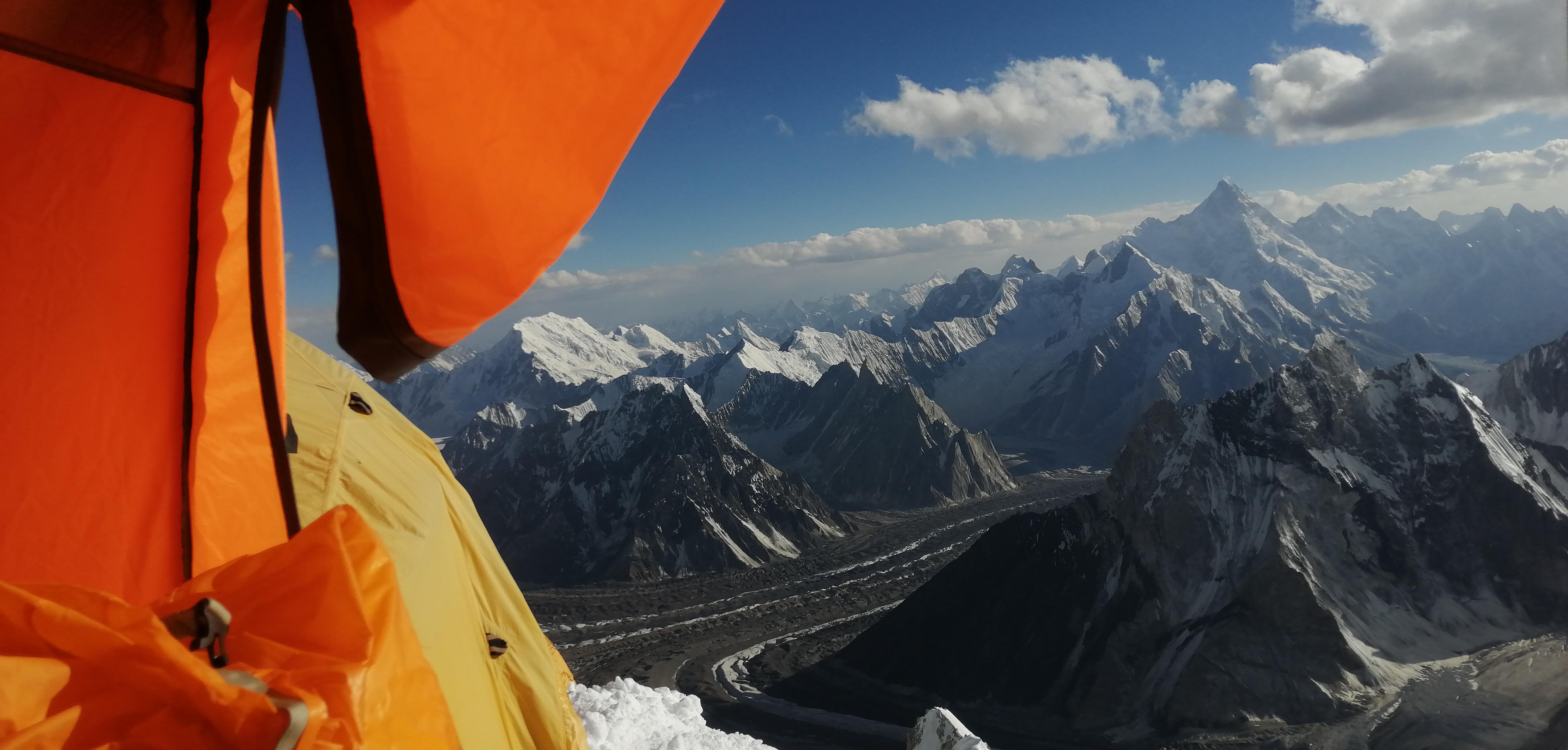 Tent view from camp 3 on Broad Peak | Scrolller