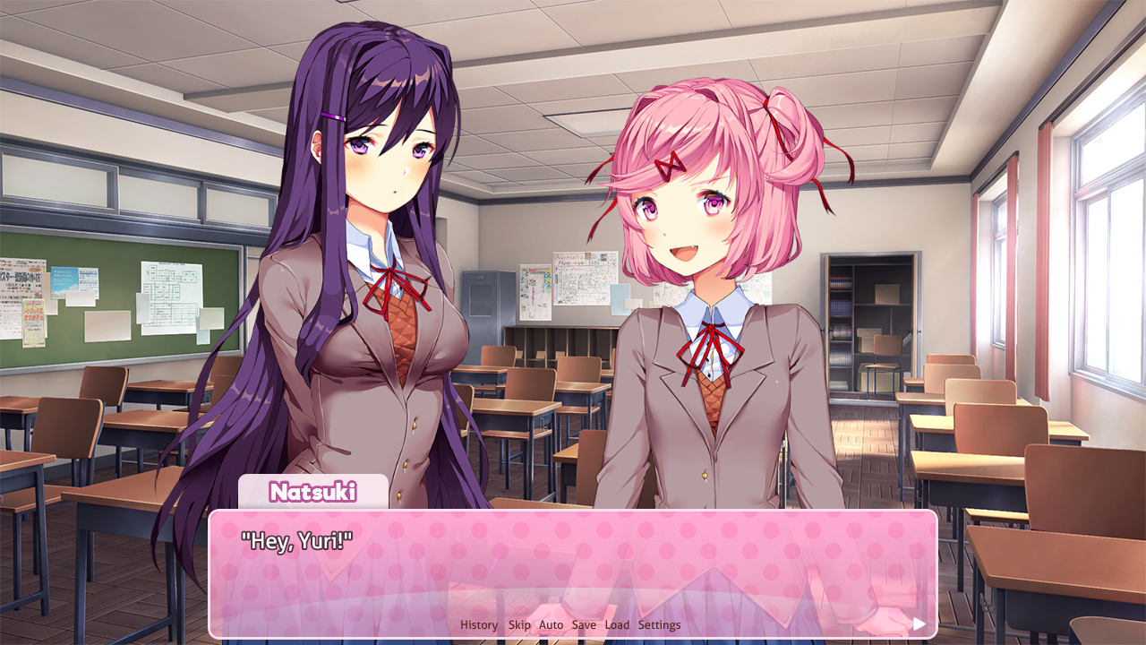 Yuri and Natsuki read in the clubroom | Scrolller
