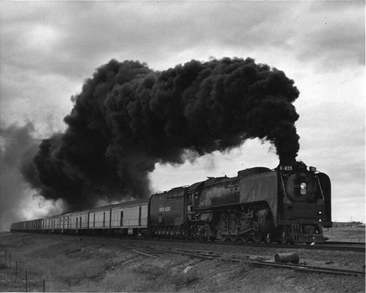 Union Pacific FEF 3 835 and the Great Trunk Western 6325. These two locomotives pulled President ...