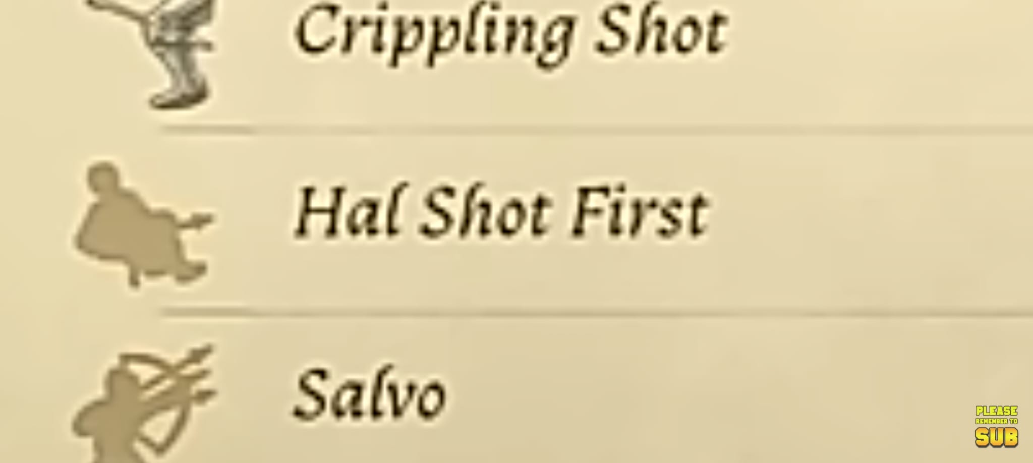 Screenshoots (on phone) of "ItalianSpartacus" video about ranged combat ...