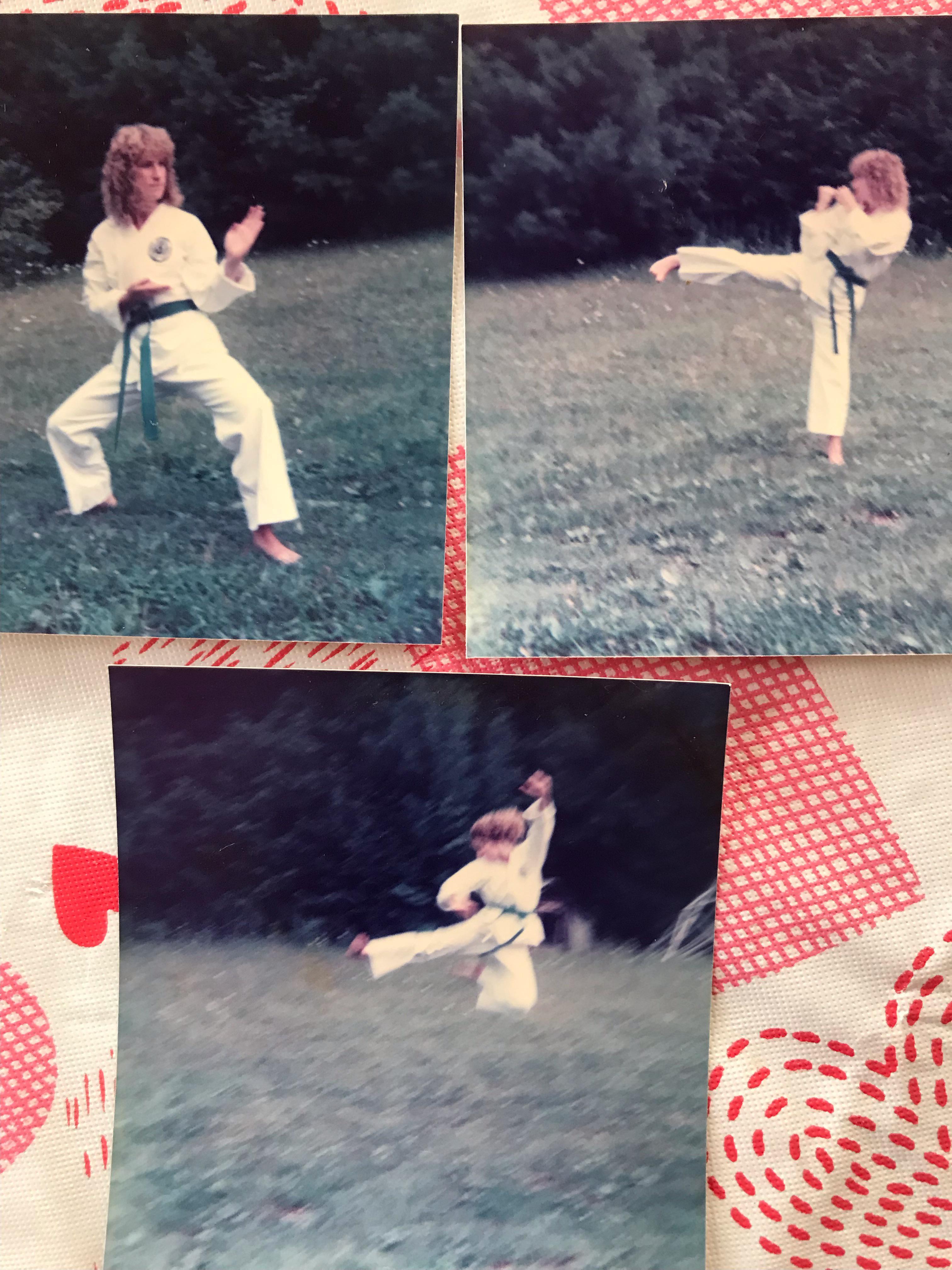 My mom showing off her karate skills in 1986. | Scrolller