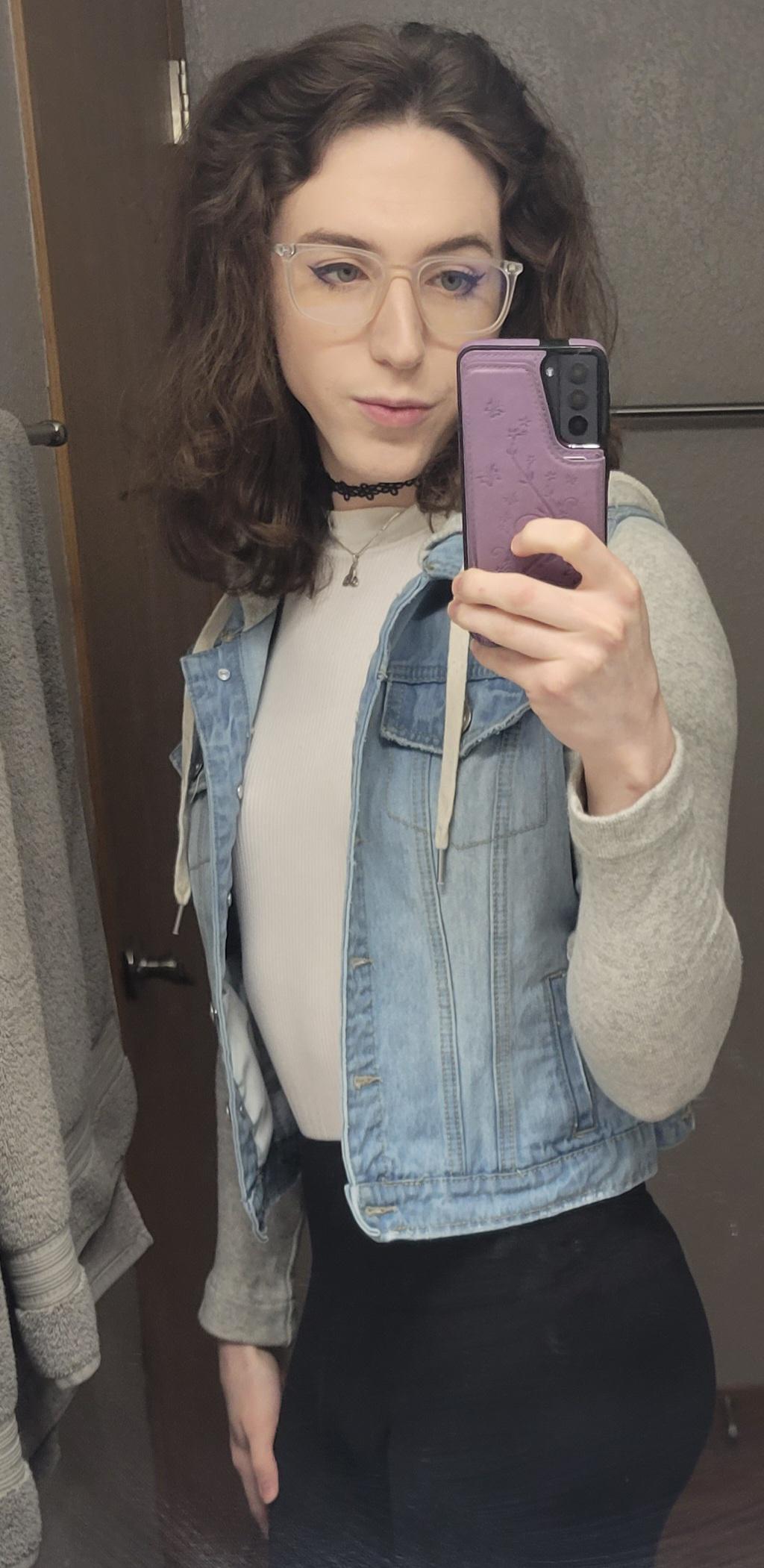 How does the jean jacket look?? 😊 I never wear much denim so I was curious! | Scrolller