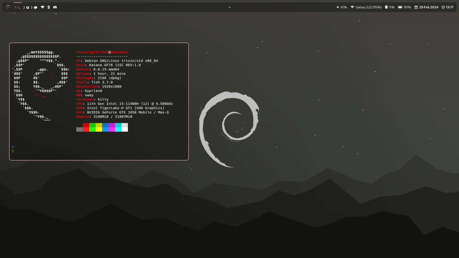 [Hyprland] + Debian with dynamic wallpapers | Scrolller
