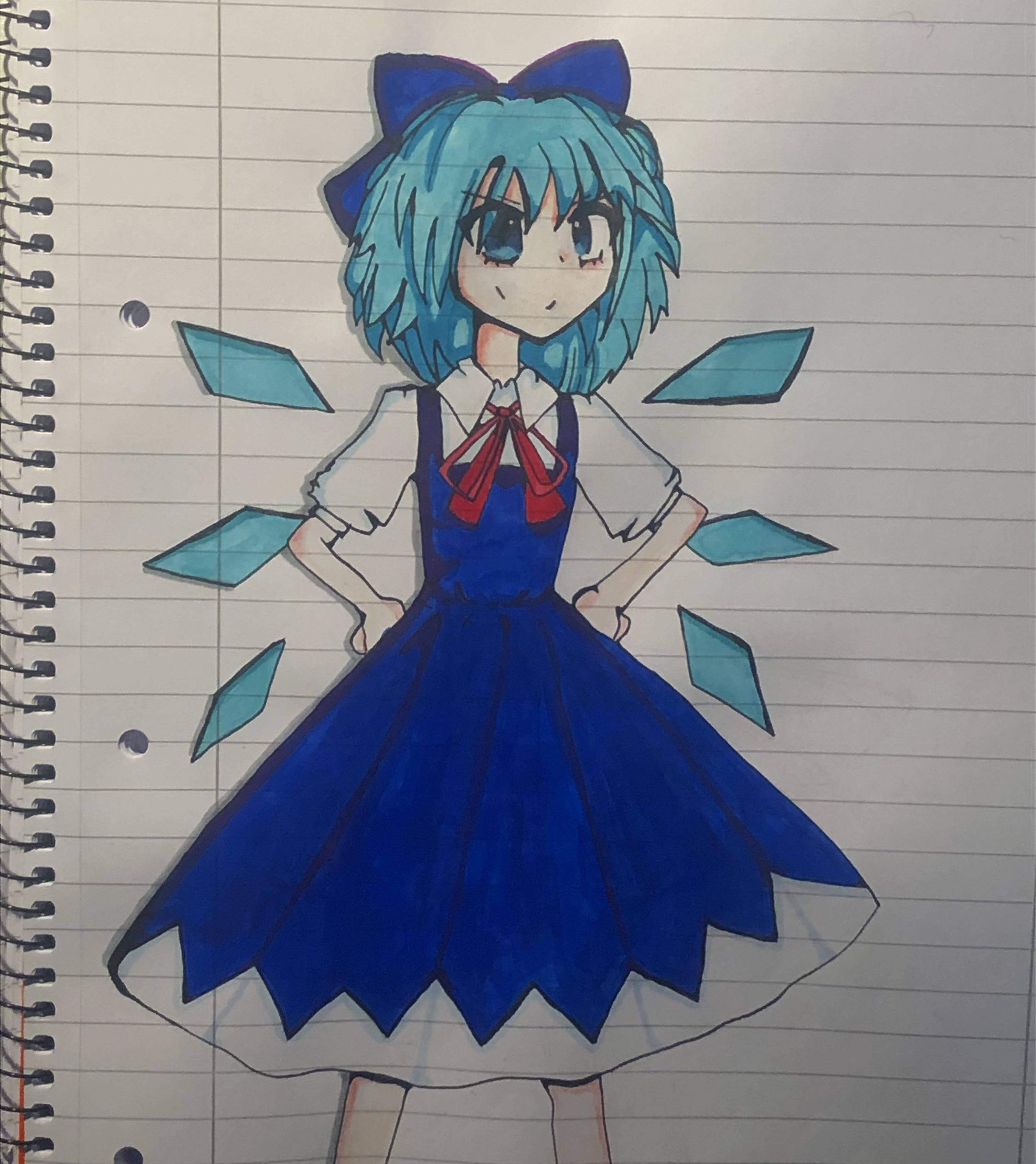 Cirno fanart I started in school | Scrolller