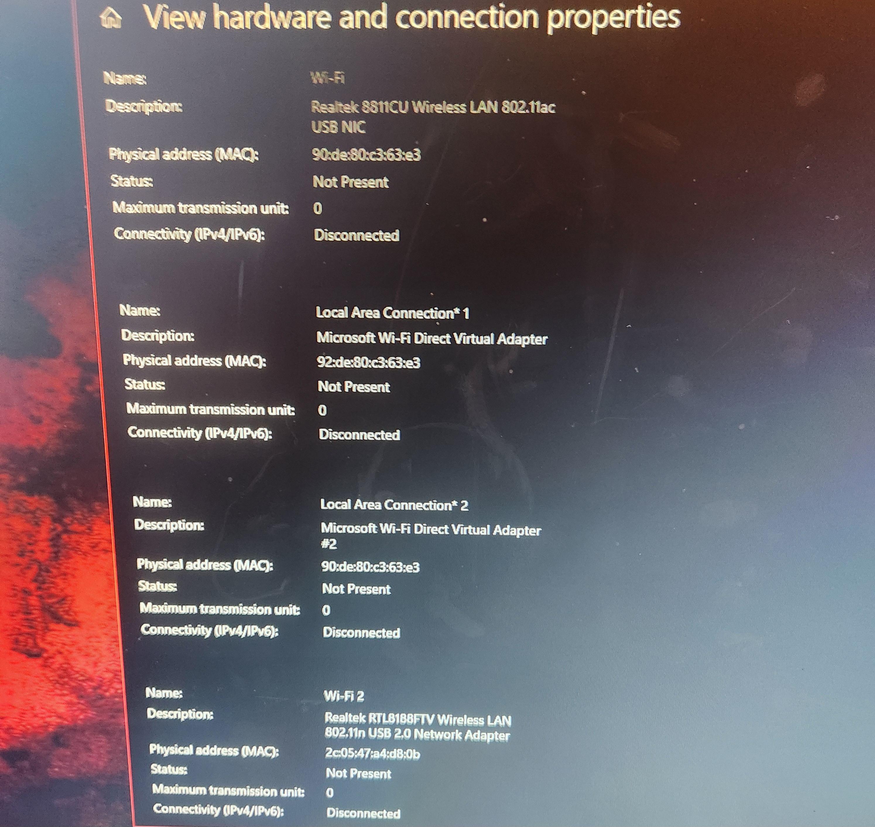 Wifi/virtual adapter issues. | Scrolller