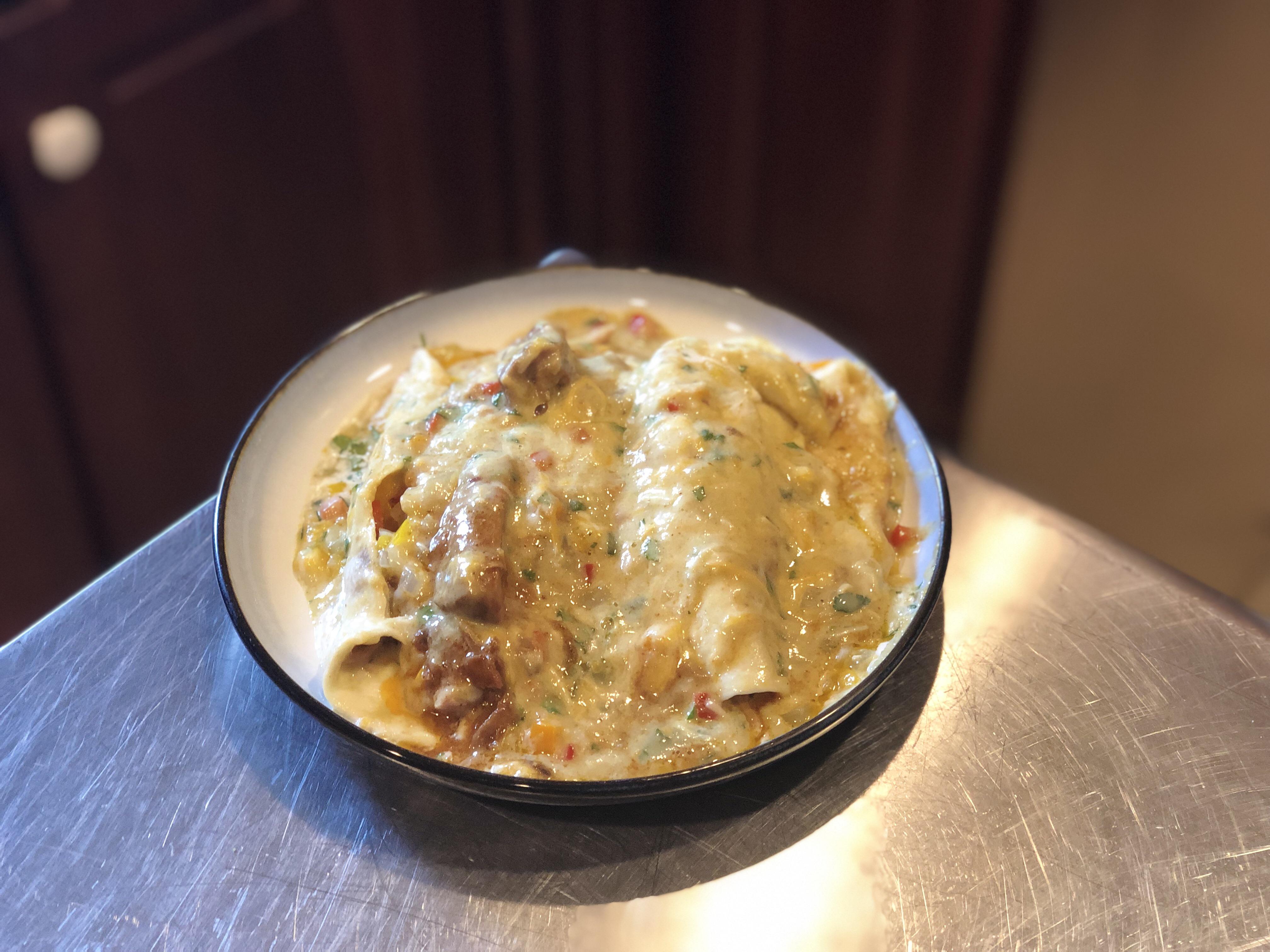 [homemade]green chile enchiladas with smoked pulled pork | Scrolller