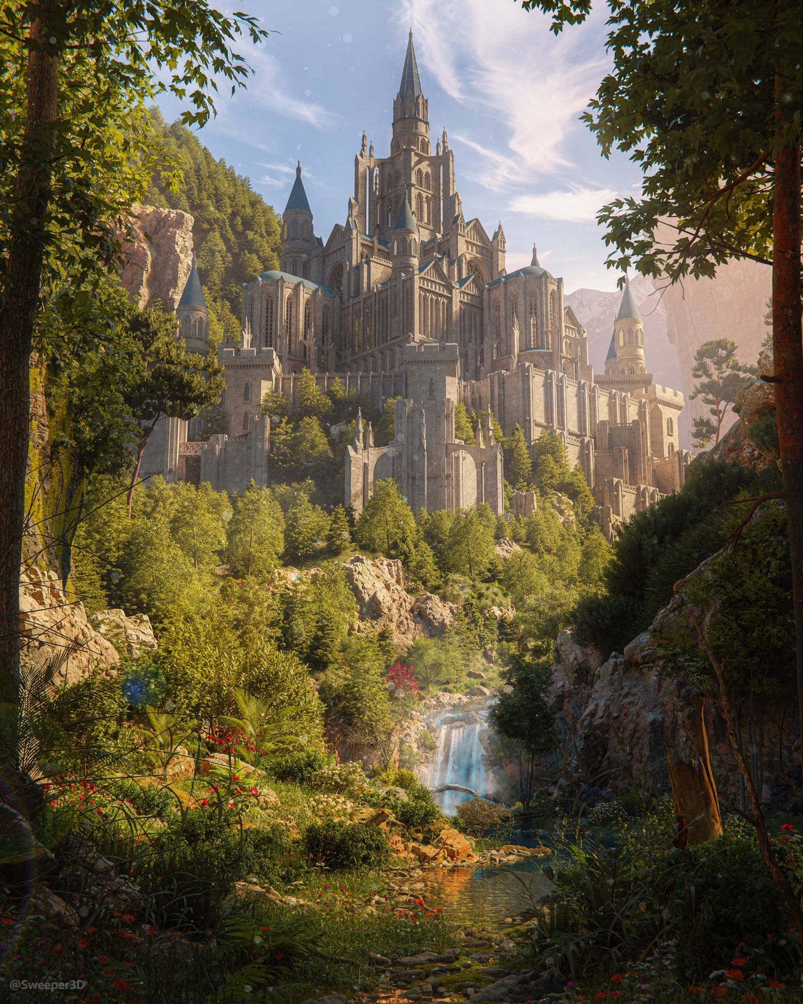 Castle in the woods, by Sweeper3D | Scrolller