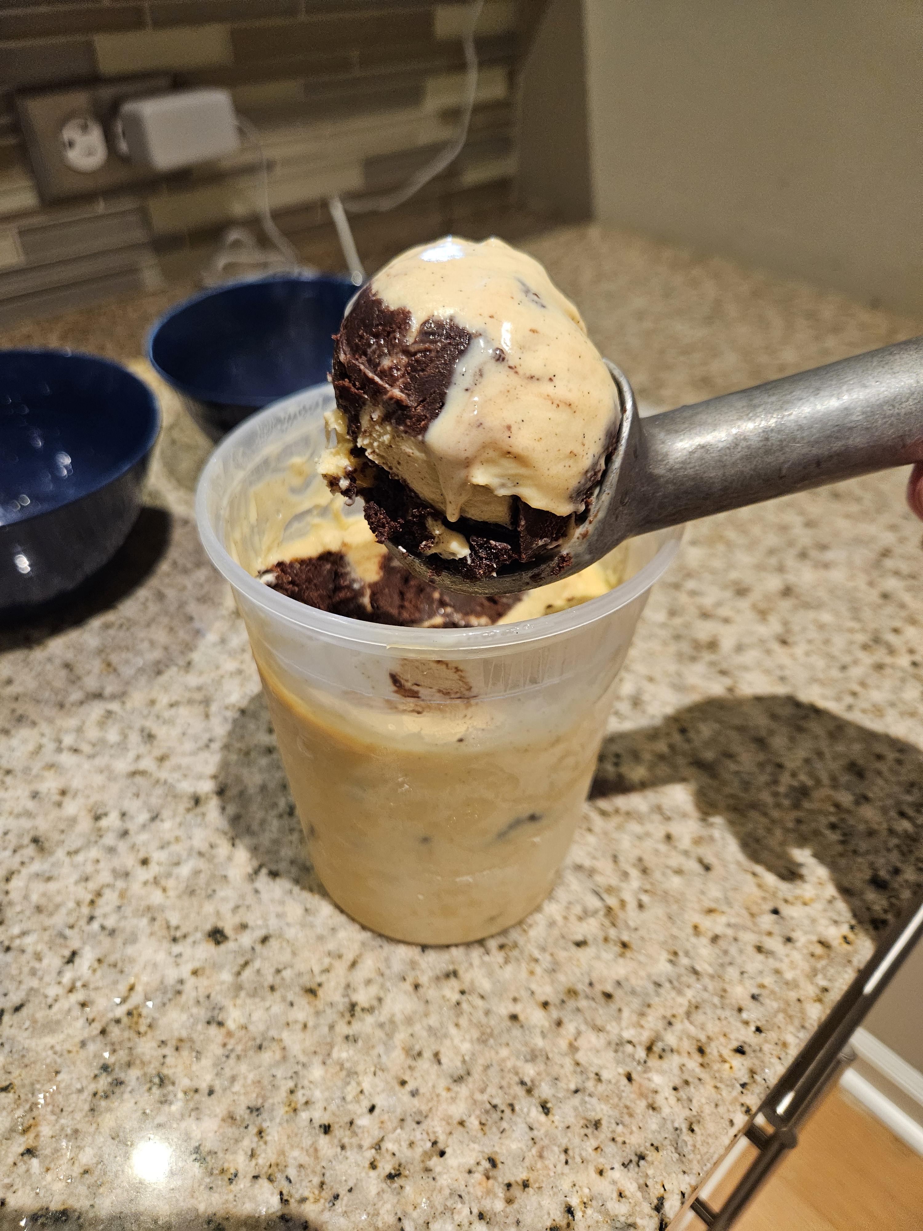 [Homemade] Malted vanilla ice cream with gooey brownies | Scrolller