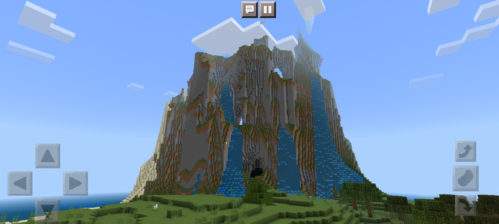 A pretty good mountain to build a base there seed: 8470056429007144614(Minecraft bedrock,PE ...