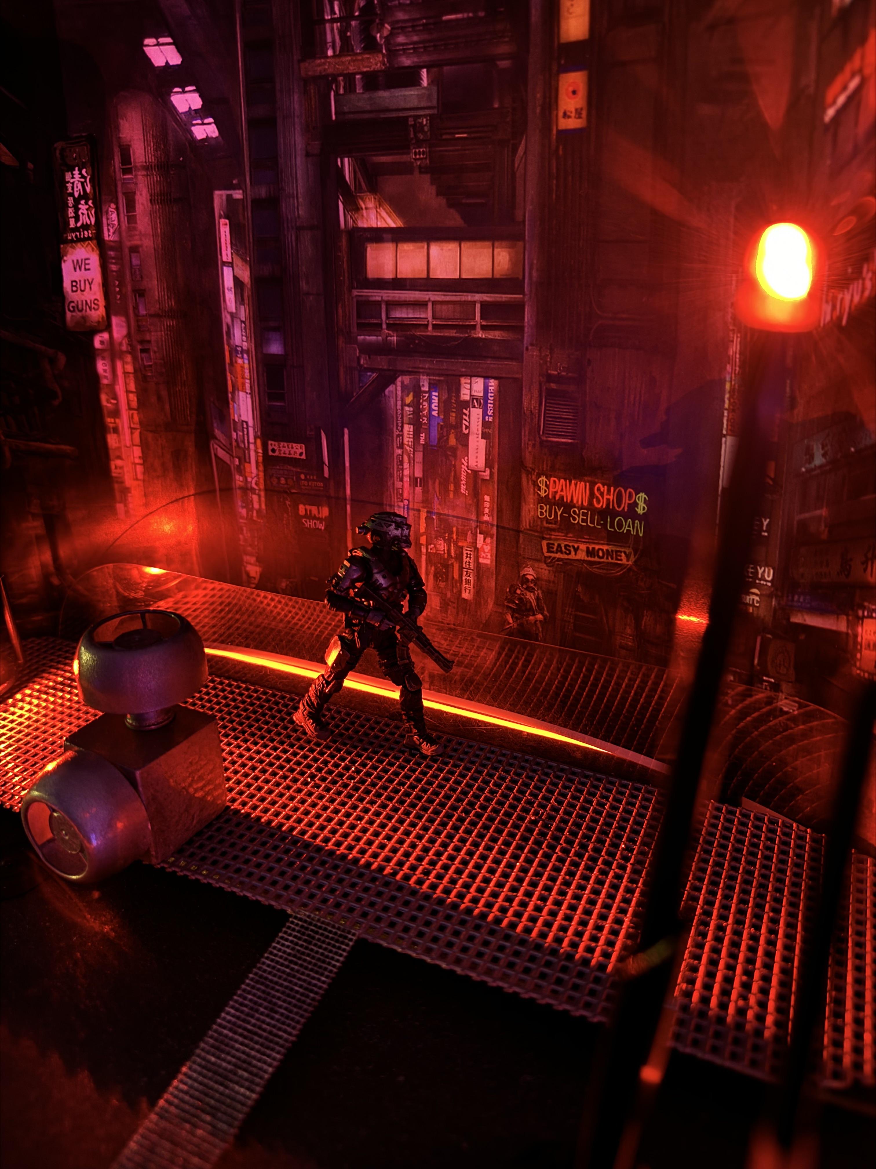 Cyberpunk Mercenary Walking Scene - “Mercenary Underworld” (My Unfinished Office Diorama ...