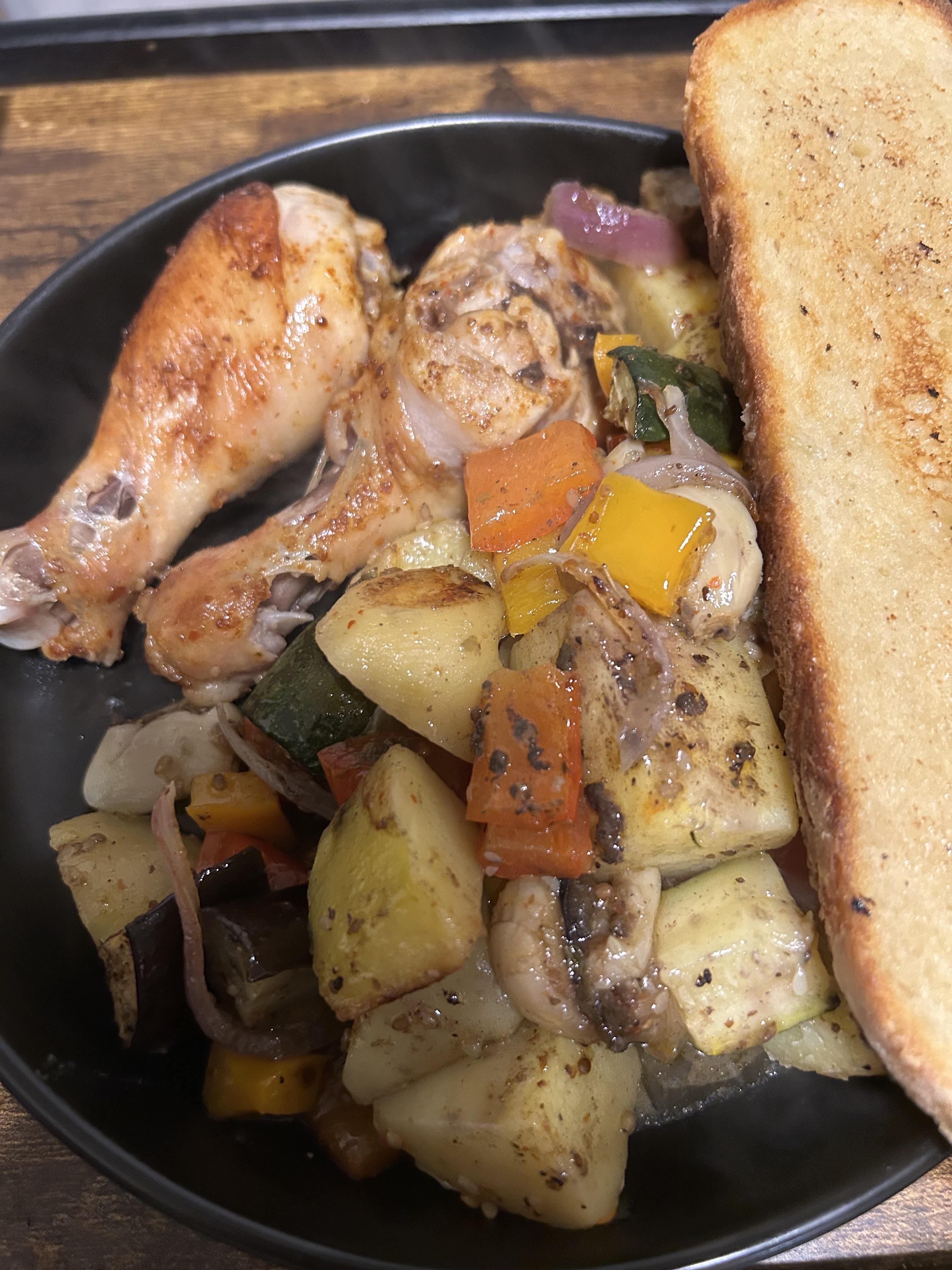 Roasted Harissa Chicken and Rustic Veggies [homemade] | Scrolller