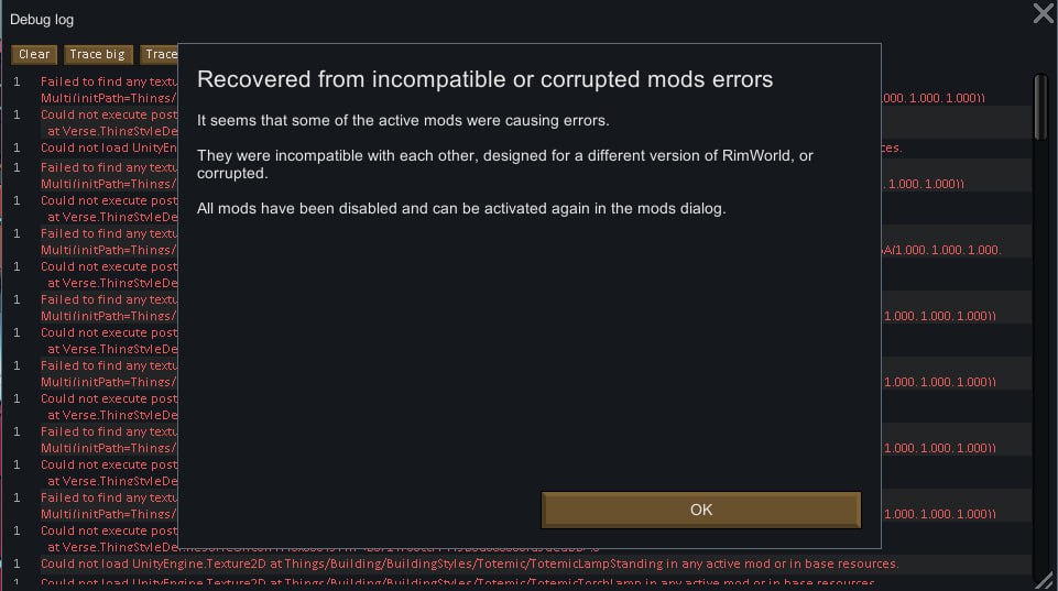 I recently installed the Vanilla Expanded collection and receive these same errors every single ...