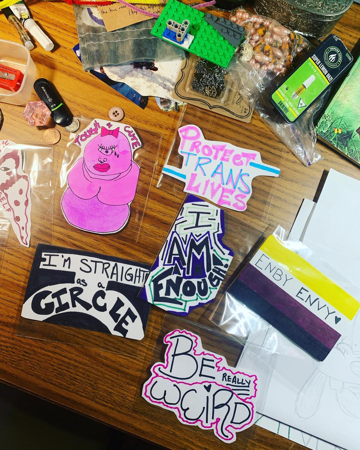 Hand drawn stickers by me! | Scrolller