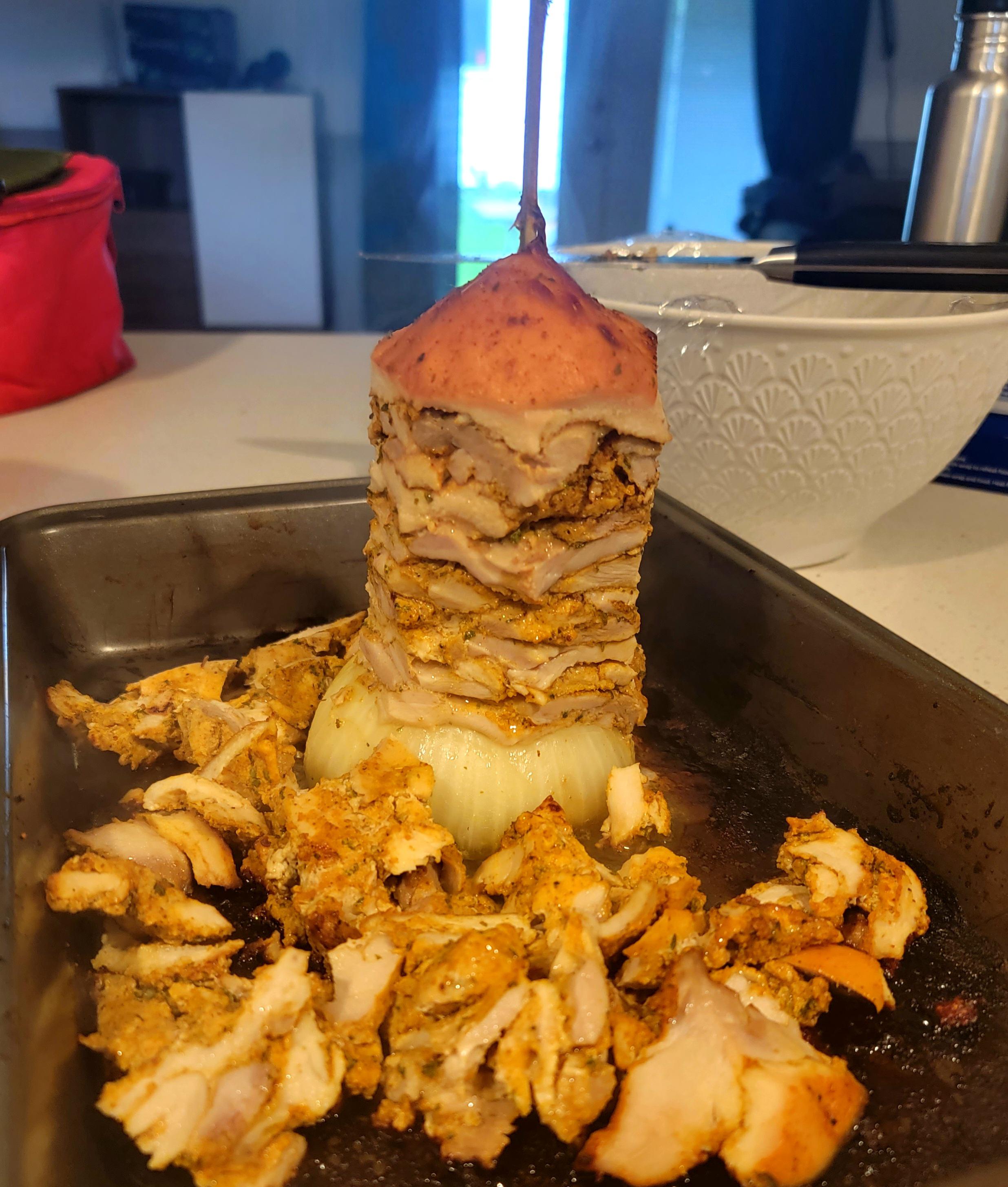 [Homemade] Oven-baked chicken thigh shawarma (3.5 lbs total) | Scrolller