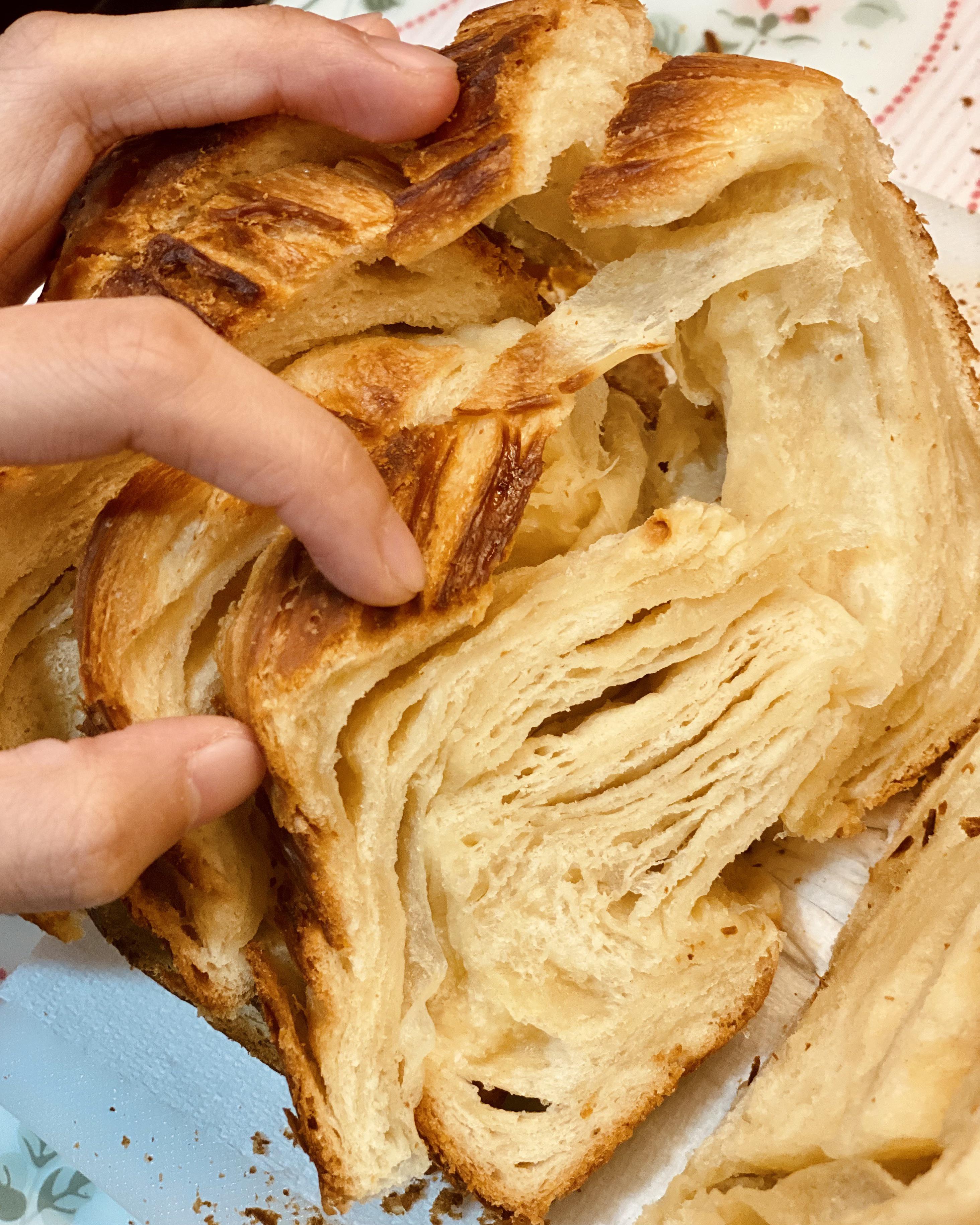 First attempt at laminated dough in a Pullman loaf pan | Scrolller