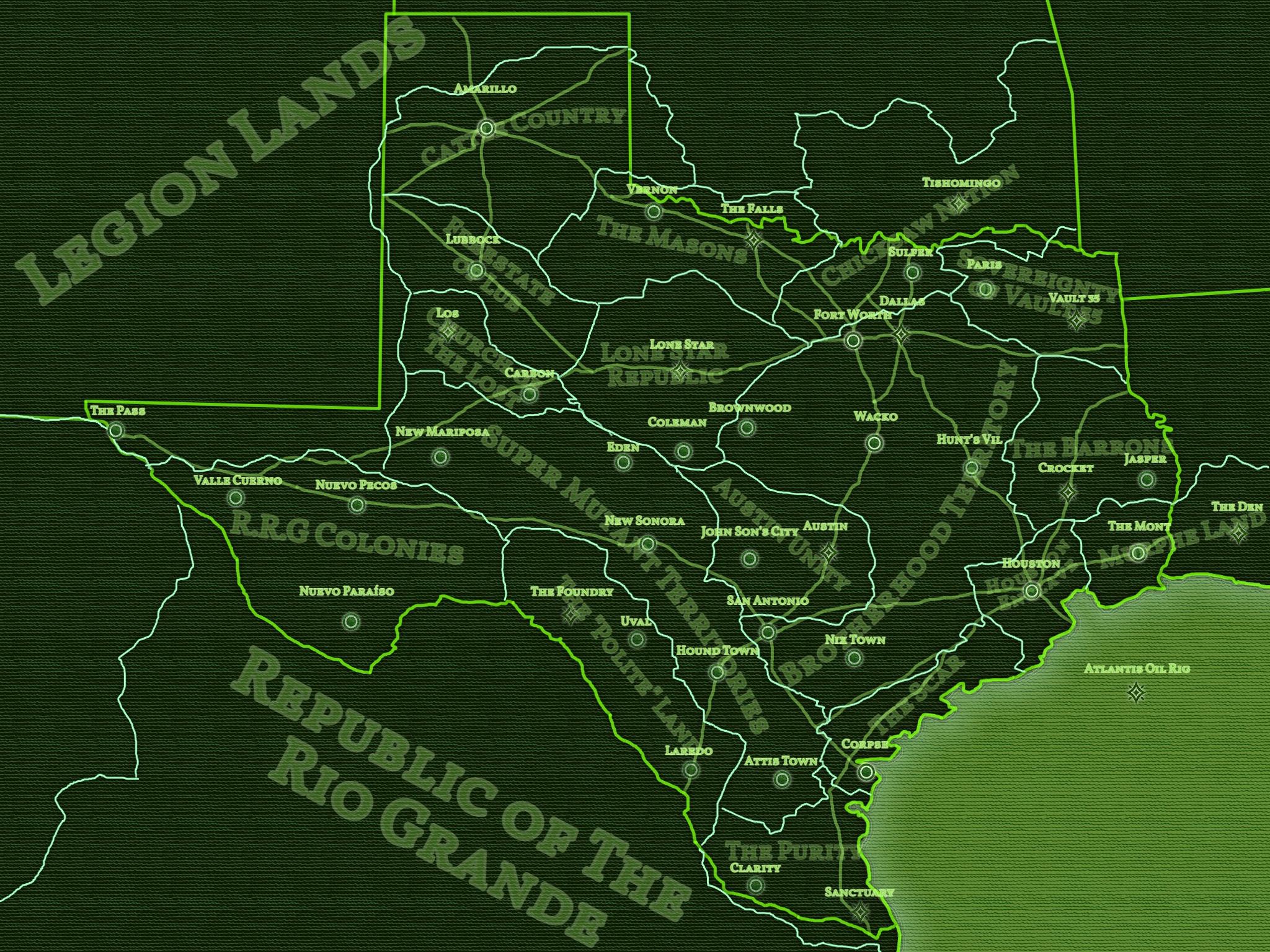 Fallout: Lonestar PnP Campaign Map | Scrolller