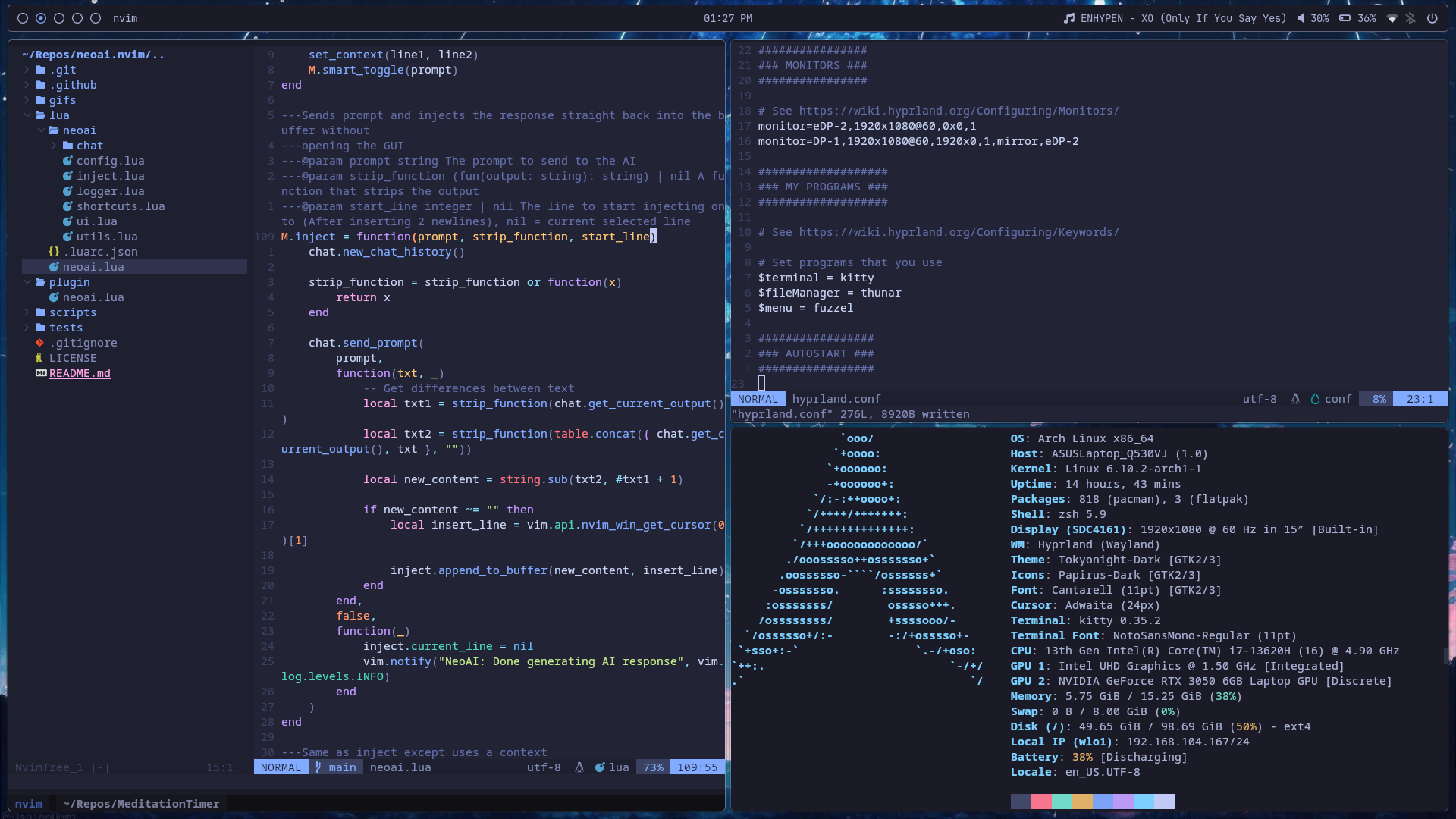 [Hyprland] Simple dev setup | Scrolller