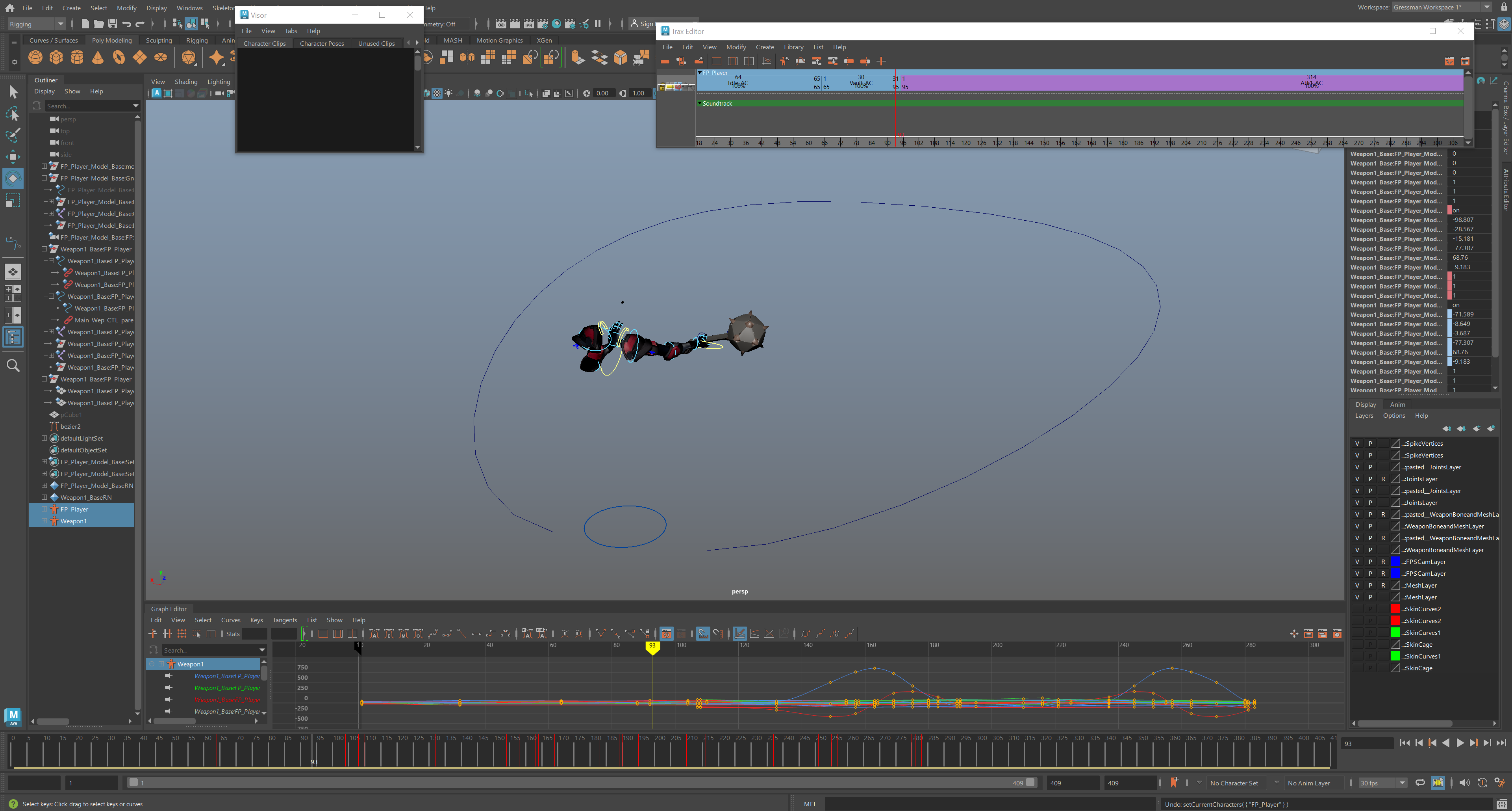 How do I create animation clips for Trax editor using multiple character sets? I made an AC ...